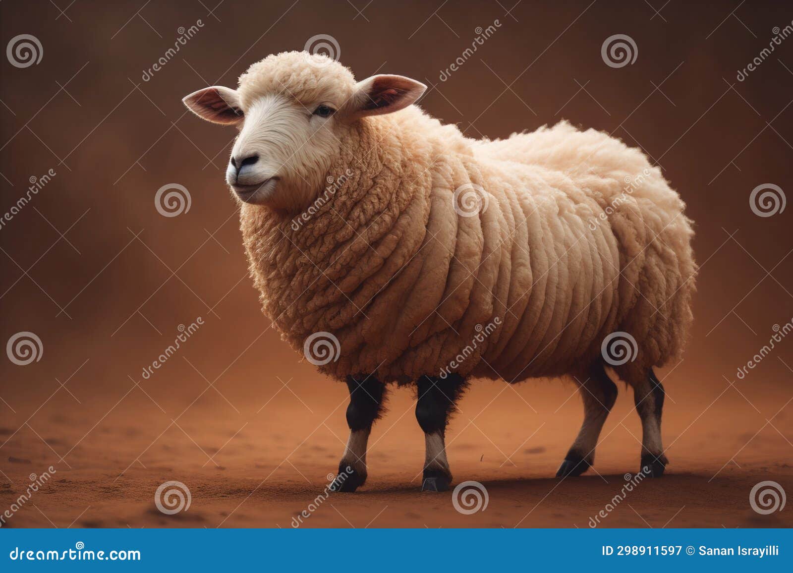 Sheep on a Solid Color Background. Photo in Old Color Image Style Stock ...