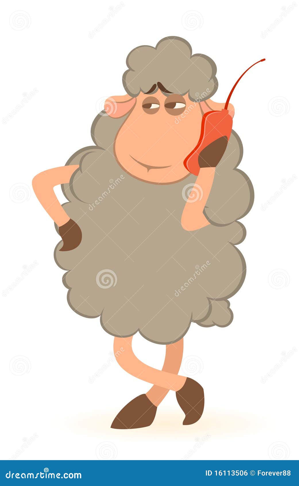 Sheep speaks by phone stock vector. Illustration of natural - 16113506