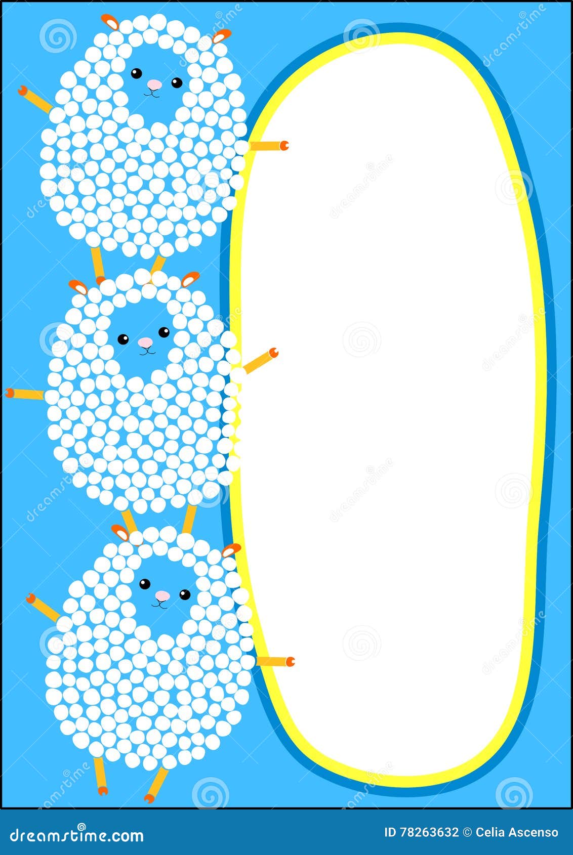 Sheep stack border frame stock illustration. Illustration of clipart ...