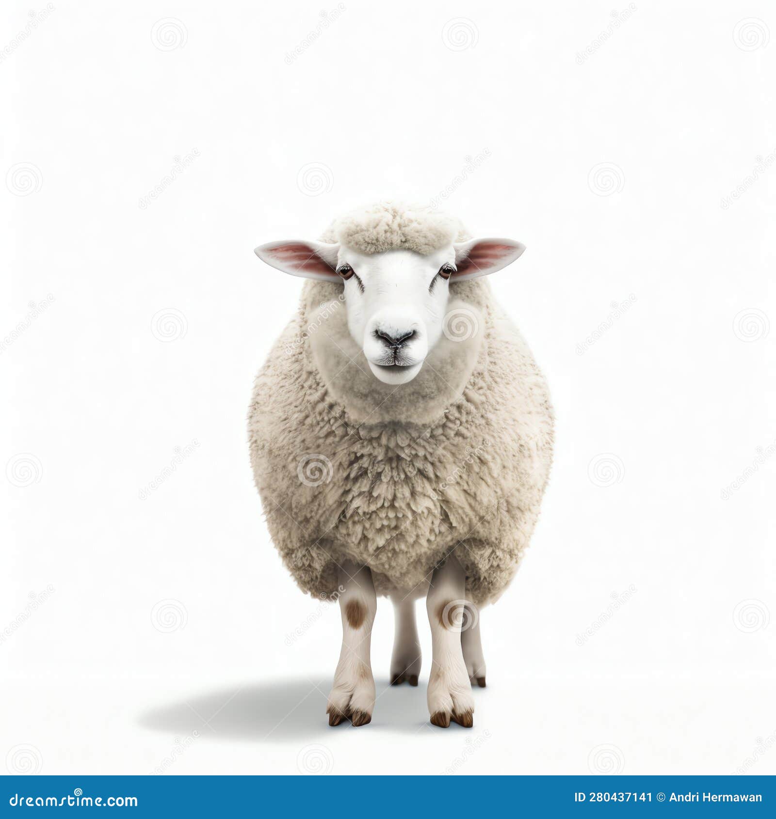 A Single Sheep Standing in the White Room Stock Illustration ...