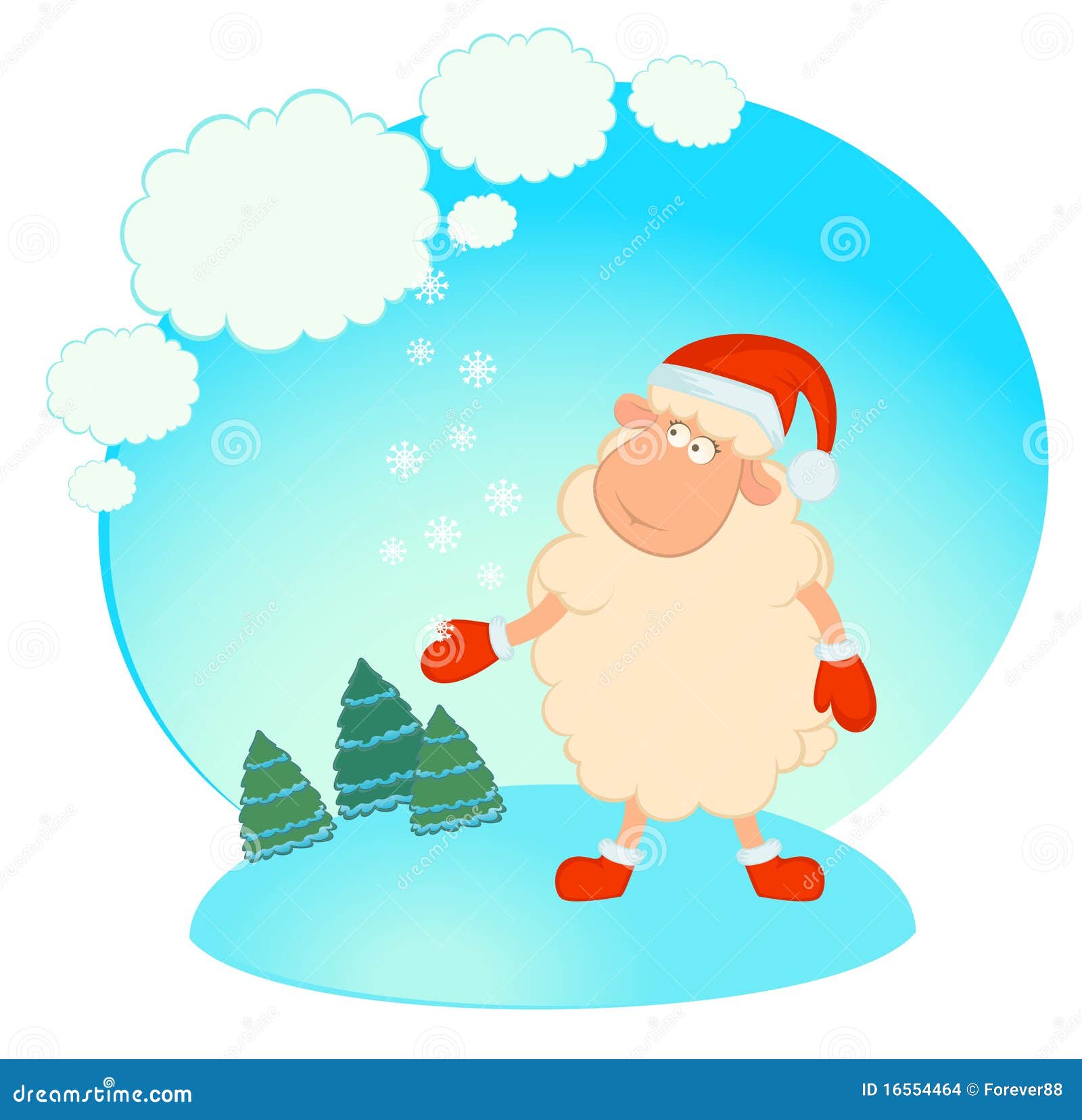 Sheep in the Suit of Santa Claus. Stock Vector - Illustration of ...