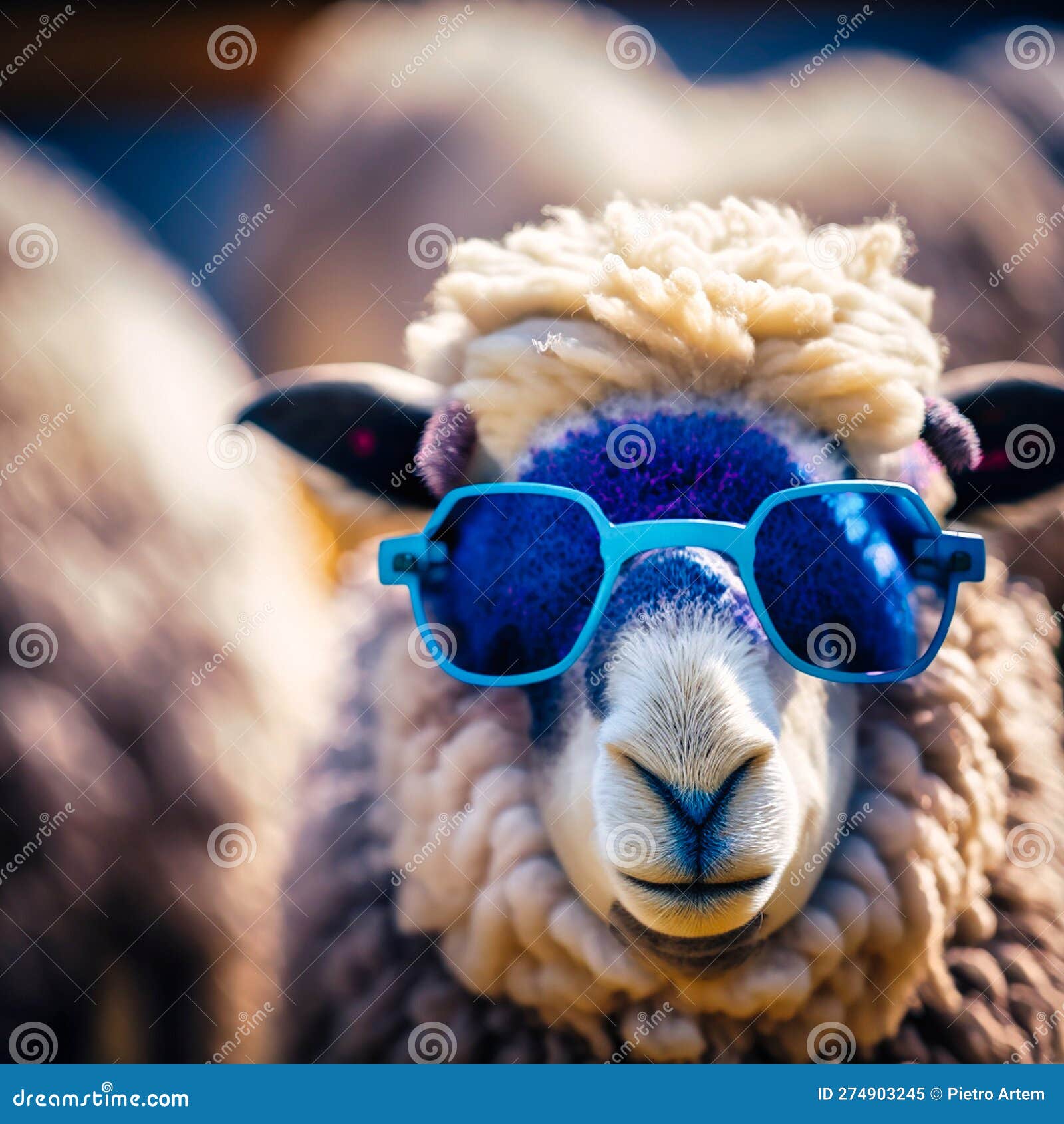 Sheep in Sunglasses, Generative AI Stock Illustration - Illustration of ...