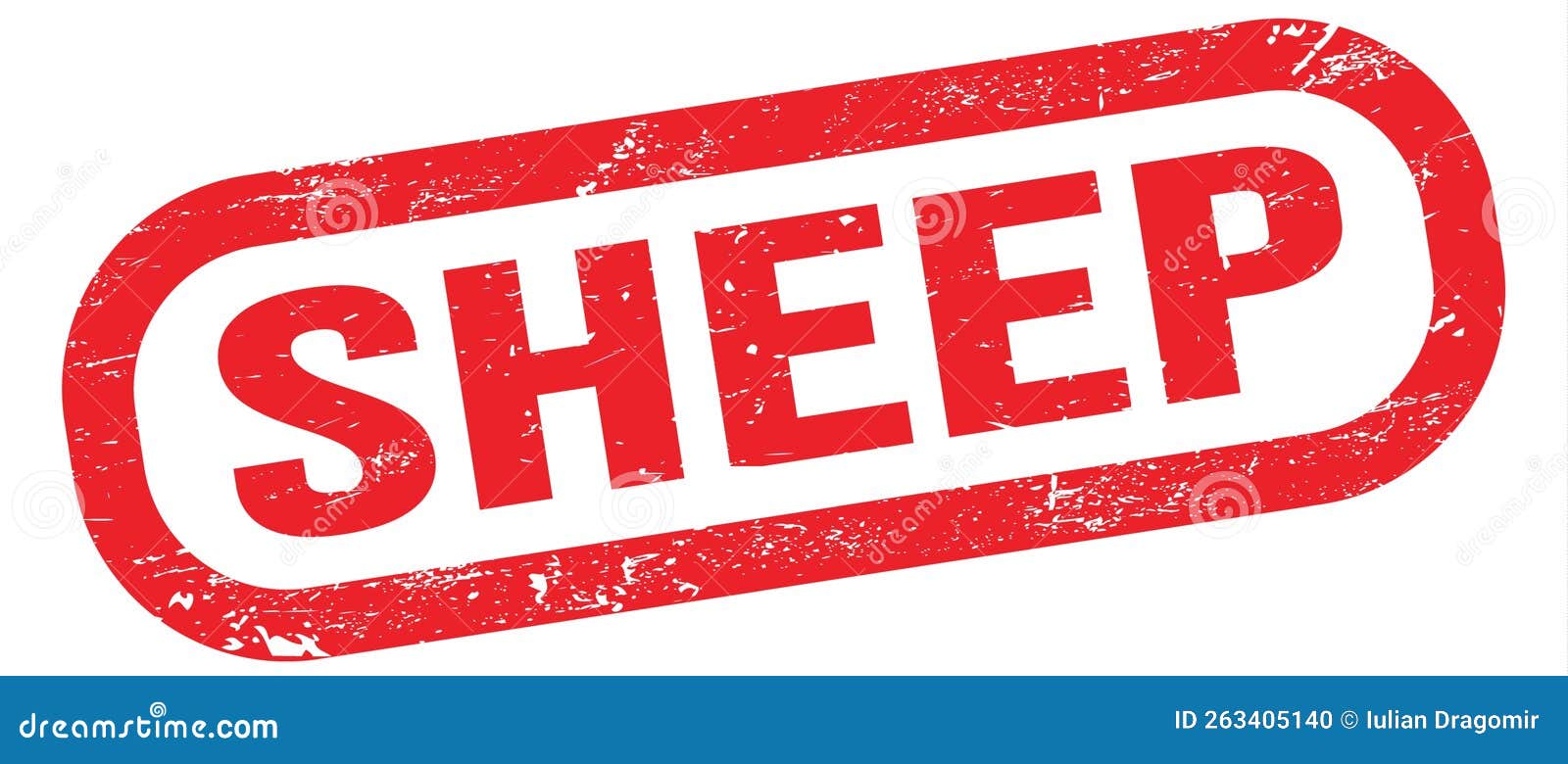 SHEEP, Text on Red Rectangle Stamp Sign Stock Illustration ...