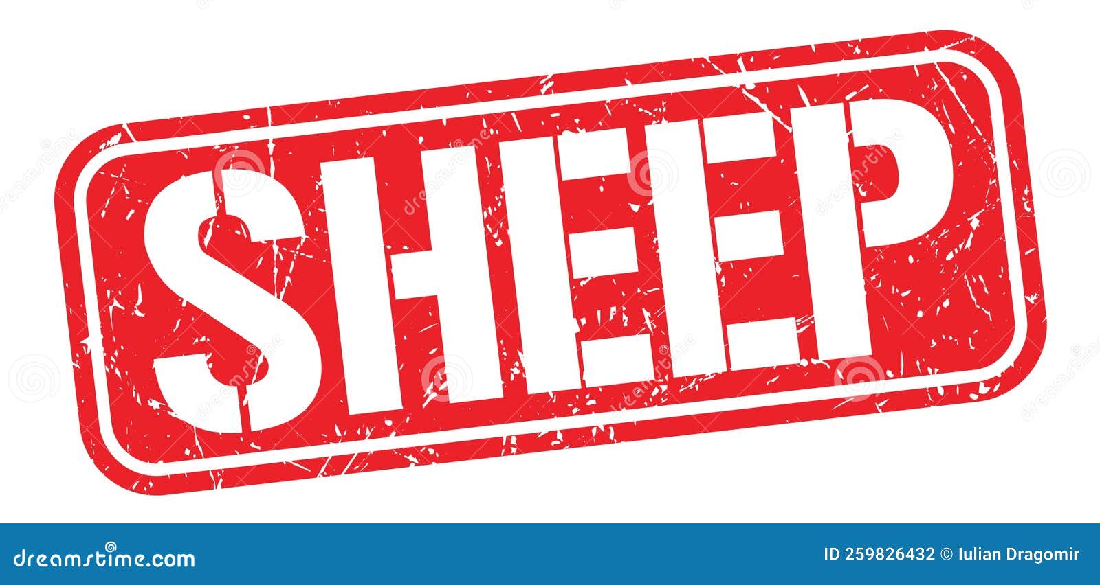 SHEEP Text Written on Red Stamp Sign Stock Illustration - Illustration ...