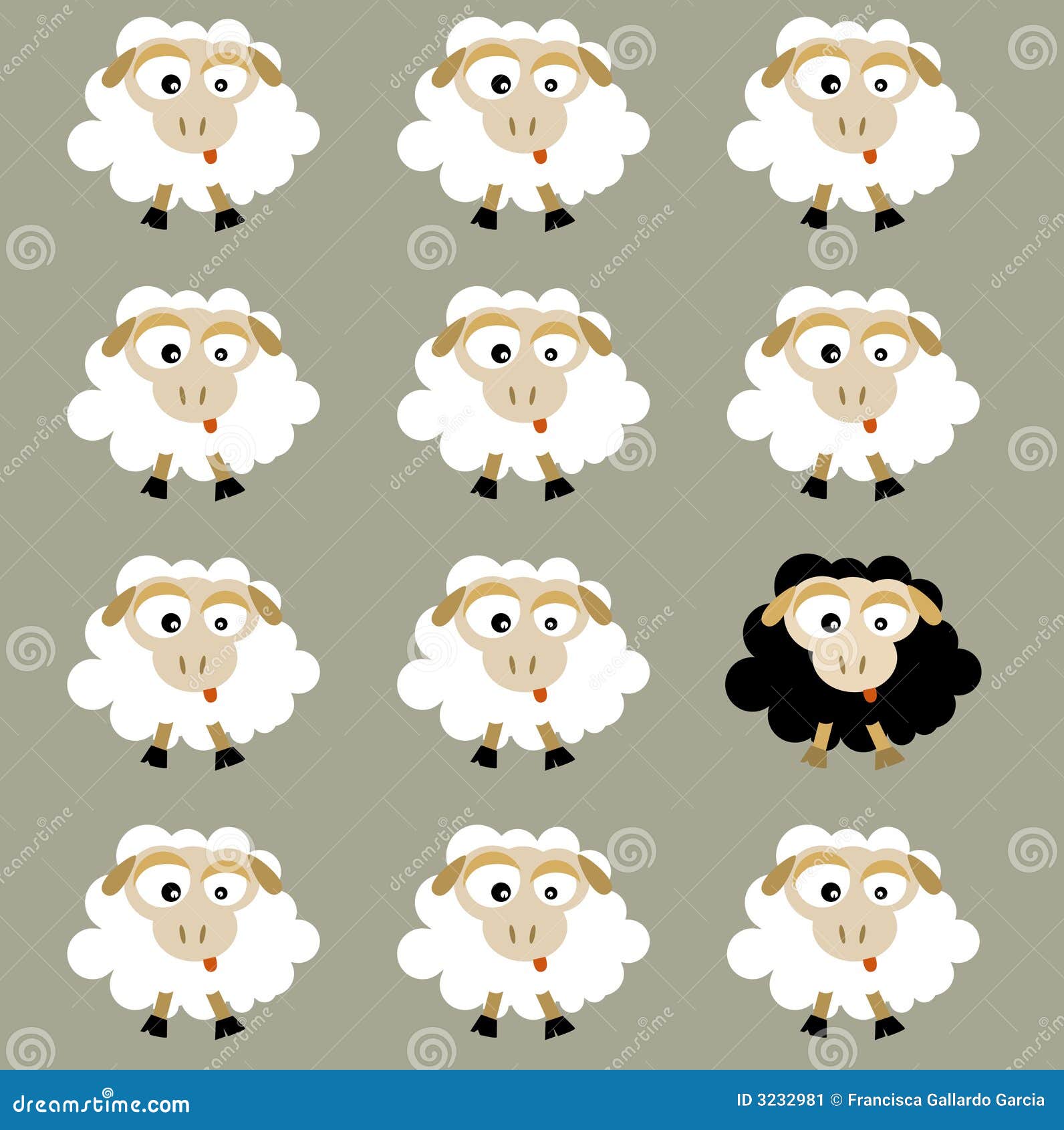 Sheep (vector) stock vector. Illustration of looking, peaceful - 3232981
