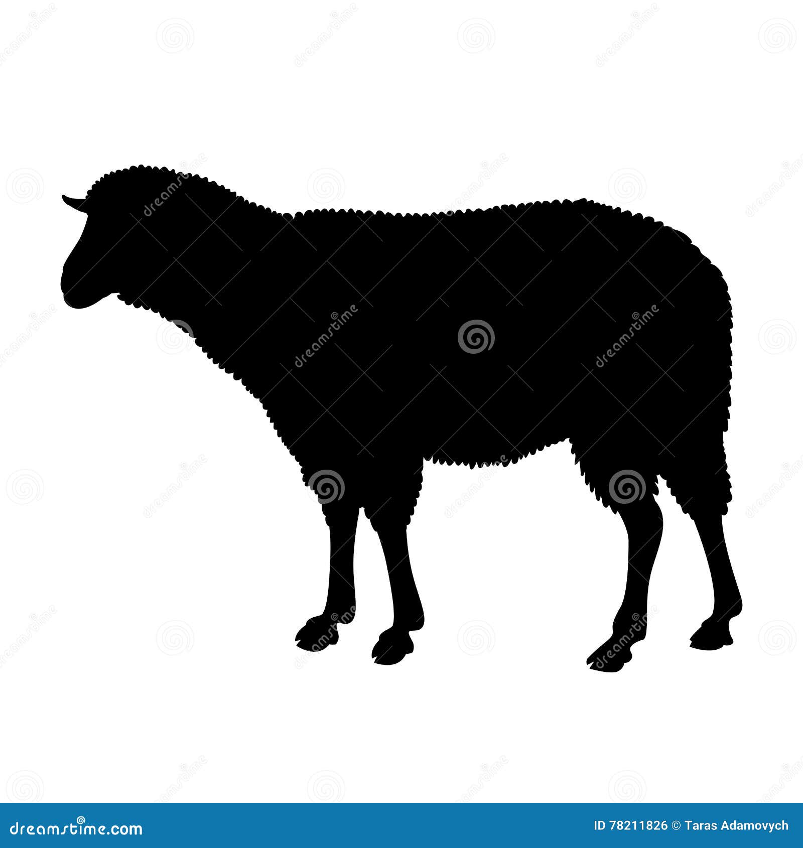 Sheep Vector Black Silhouette Stock Vector - Illustration of happy ...