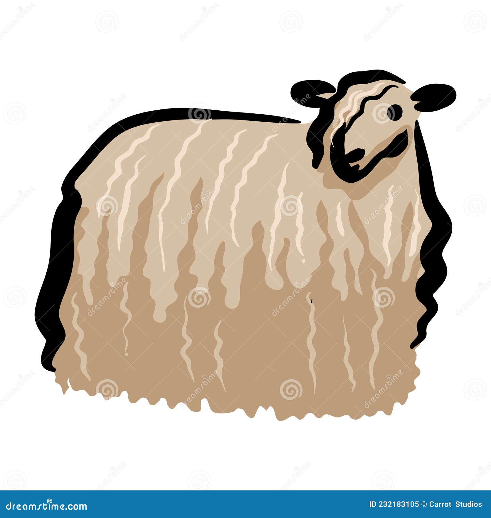 Sheep vector drawing stock vector. Illustration of agriculture - 232183105
