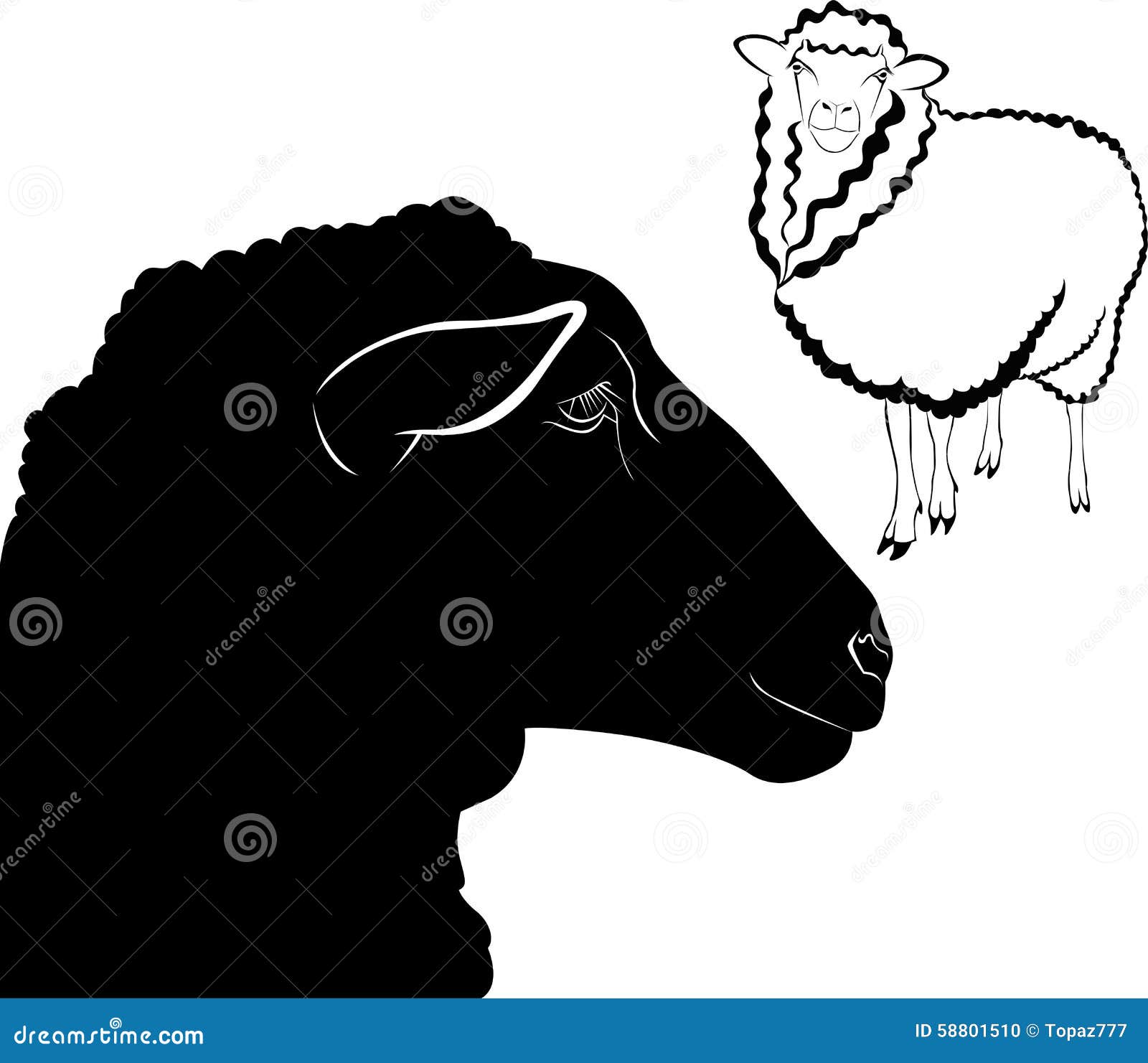 Sheep stock vector. Illustration of natural, female, logo - 58801510