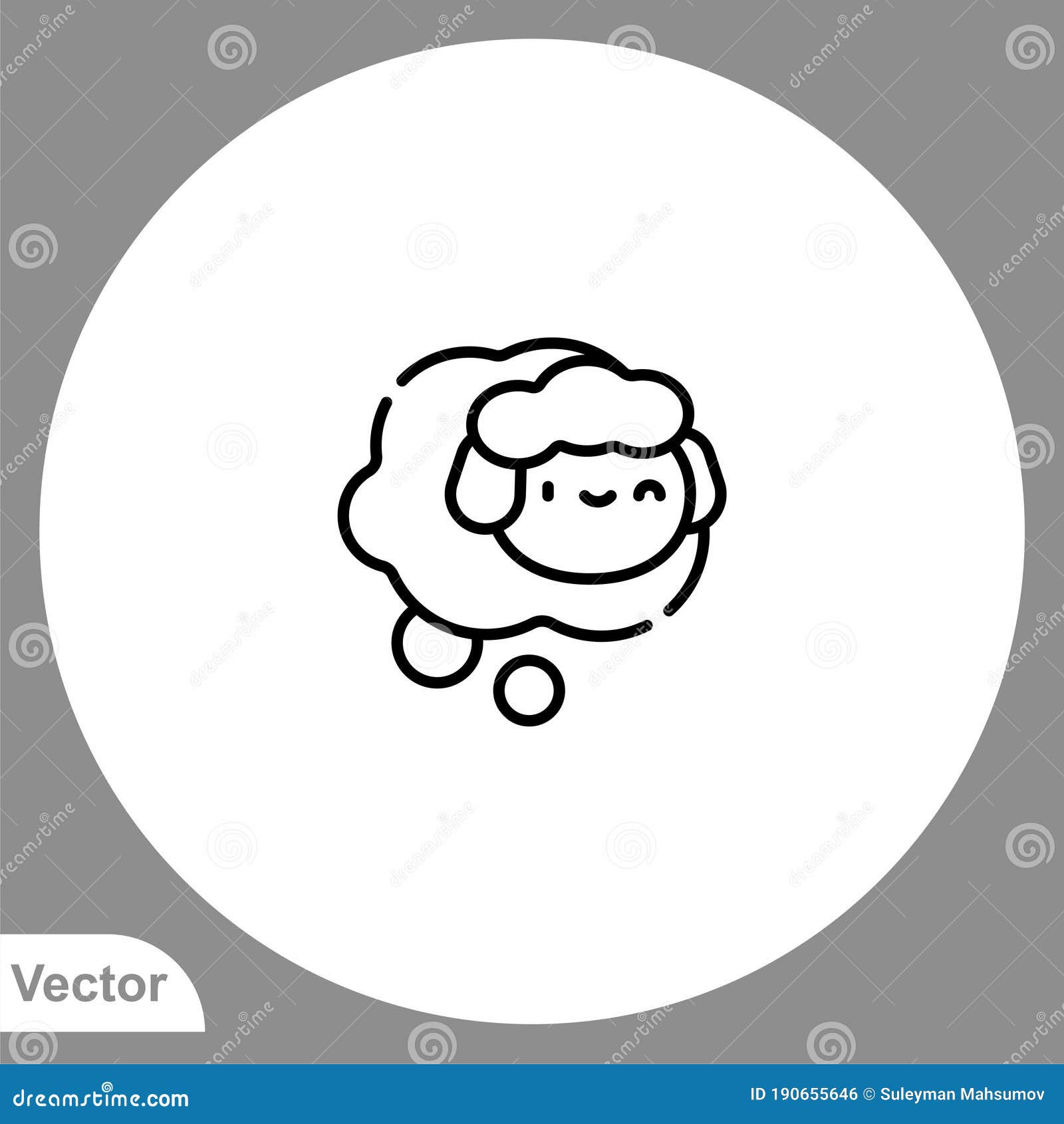 Sheep Vector Icon Sign Symbol Stock Vector - Illustration of happy ...
