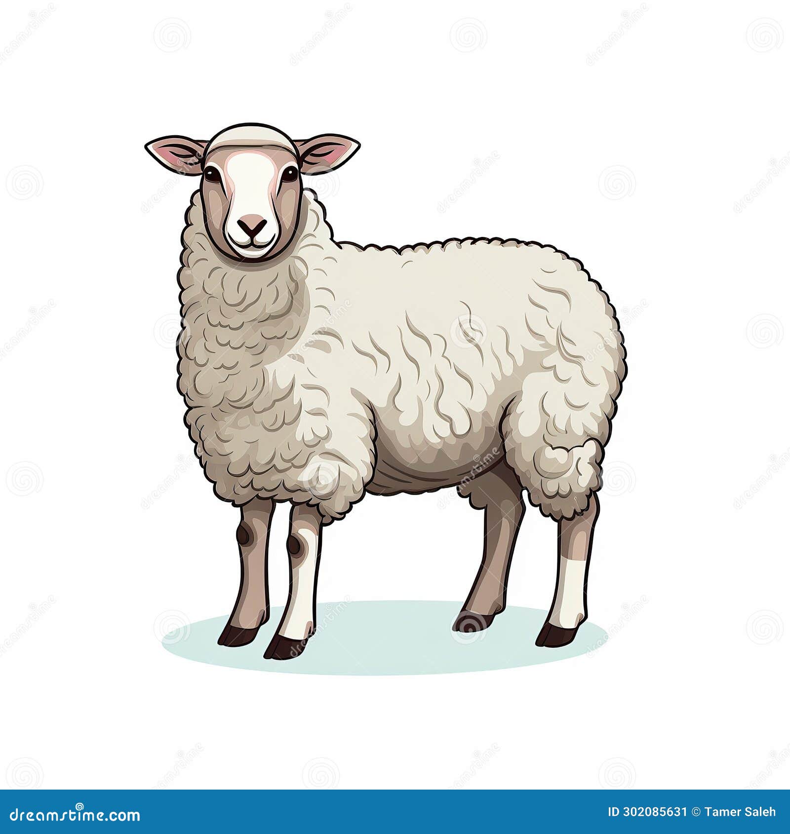Sheep vector Illustration. stock illustration. Illustration of fluffy ...