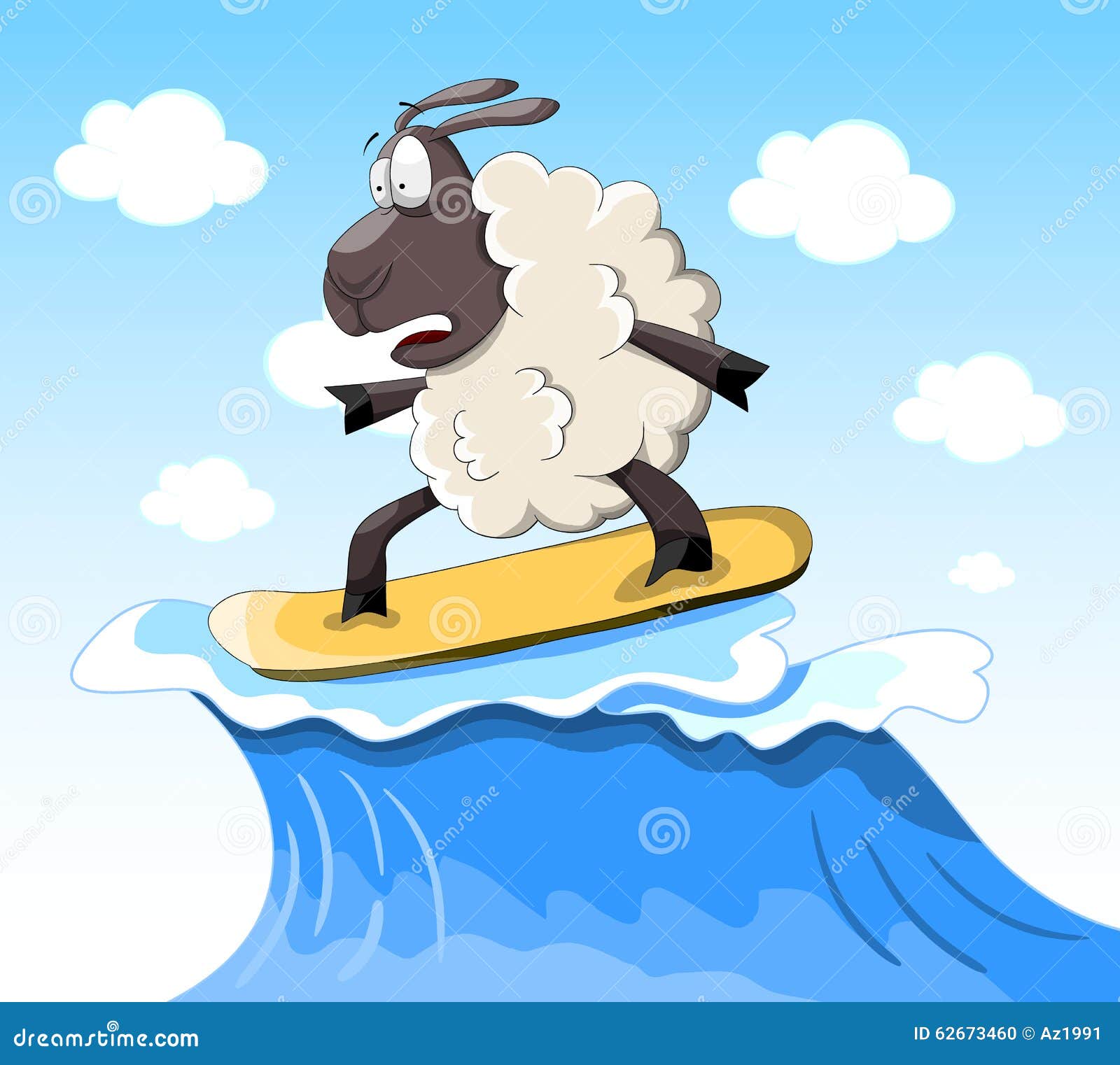 Sheep stock vector. Illustration of vector, water, board - 62673460
