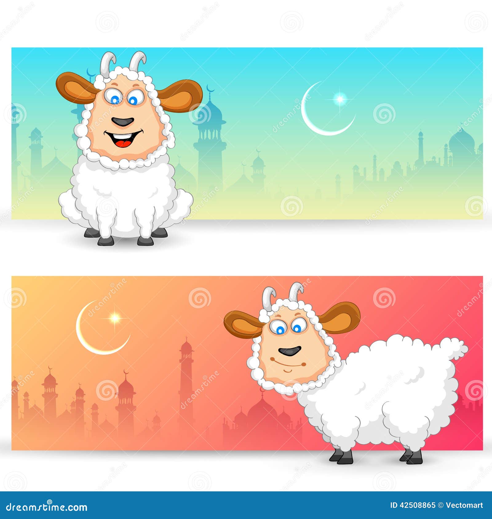 Sheep Wishing Eid Ul Adha Happy Bakra Id Holy Festival Of Islam Muslim ...