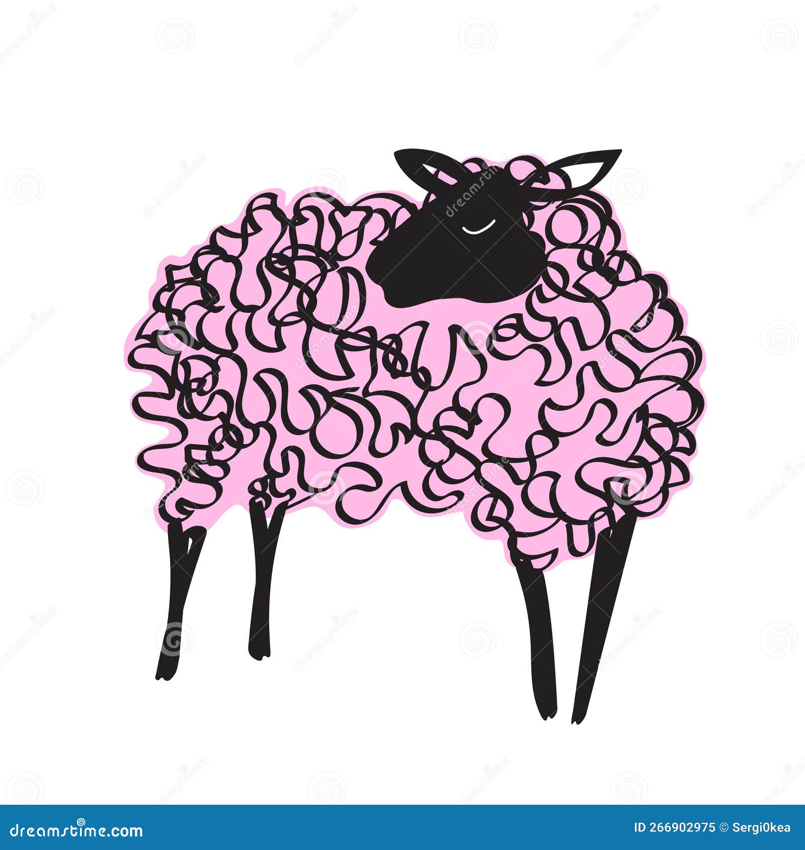 Sheep, Wool stock illustration. Illustration of drawing - 266902975
