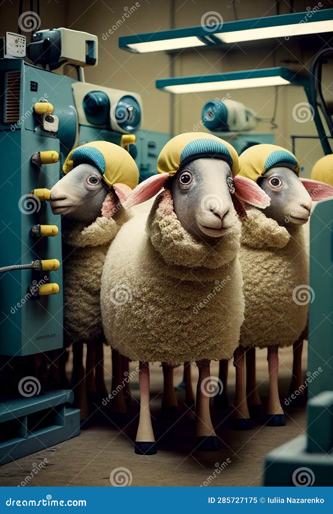 Sheep Work in a Factory. AI Generated Stock Image - Image of ...