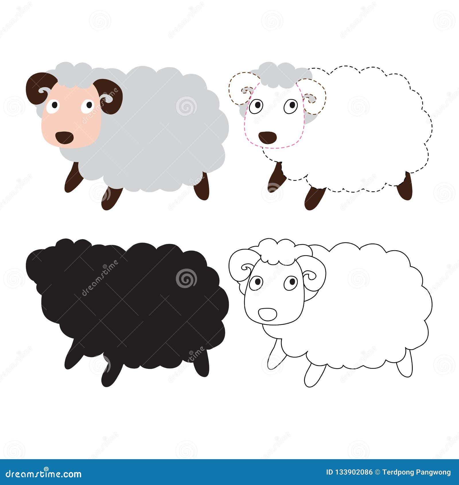 Sheep Worksheet Vector Design Stock Vector - Illustration of learning ...