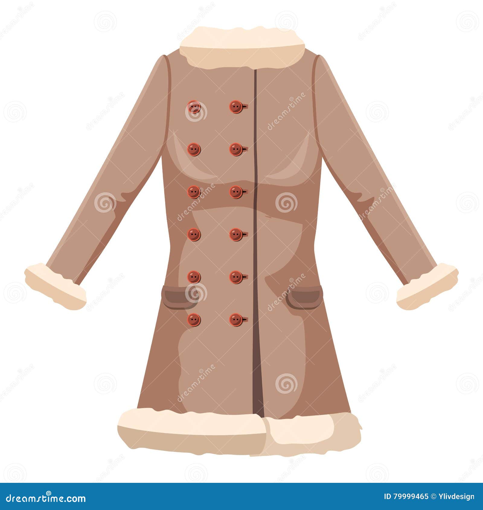 Sheepskin Jacket Icon, Cartoon Style Stock Vector - Illustration of ...