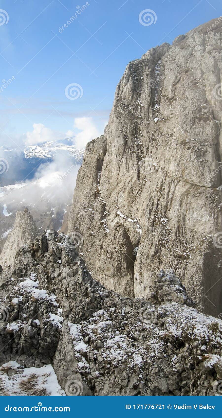 Sheer cliffs. Blue sky stock image. Image of scenery - 171776721