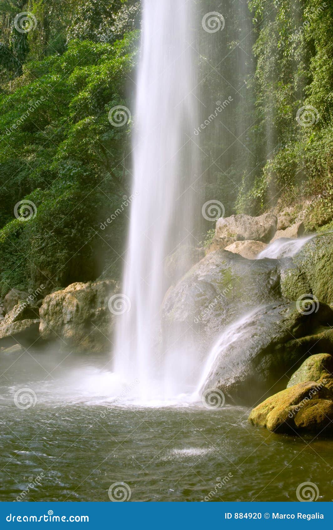Sheer Waterfall in Countryside Stock Photo - Image of trees, wooded: 884920