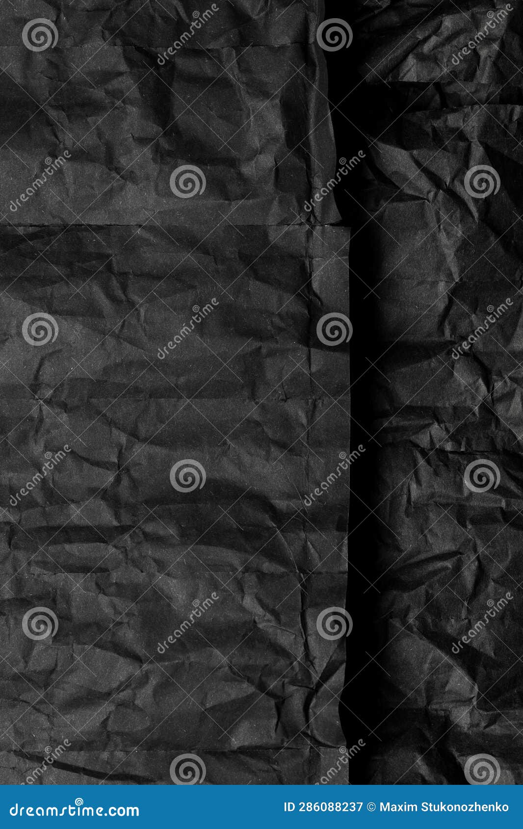 A Sheet of Black Wrinkled Paper. Texture of Black Crumpled Paper. Dark ...