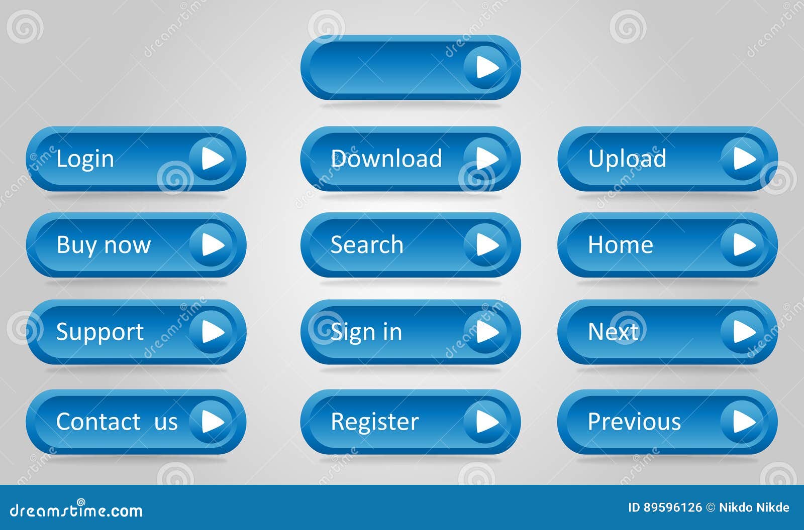 Sheet of Blue Concave Buttons. Stock Illustration - Illustration of ...