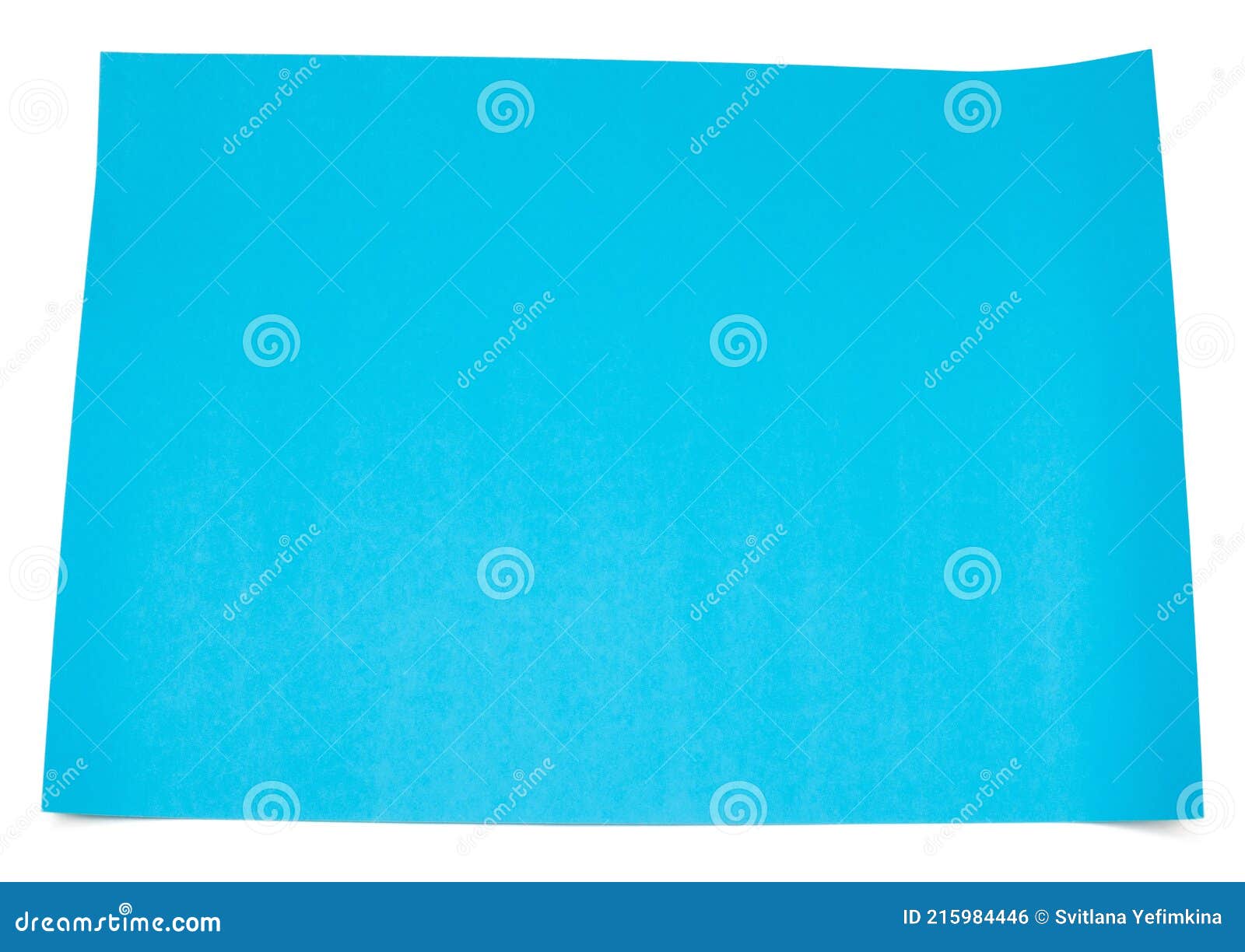 Sheet of blue paper stock photo. Image of copy, notepaper - 215984446