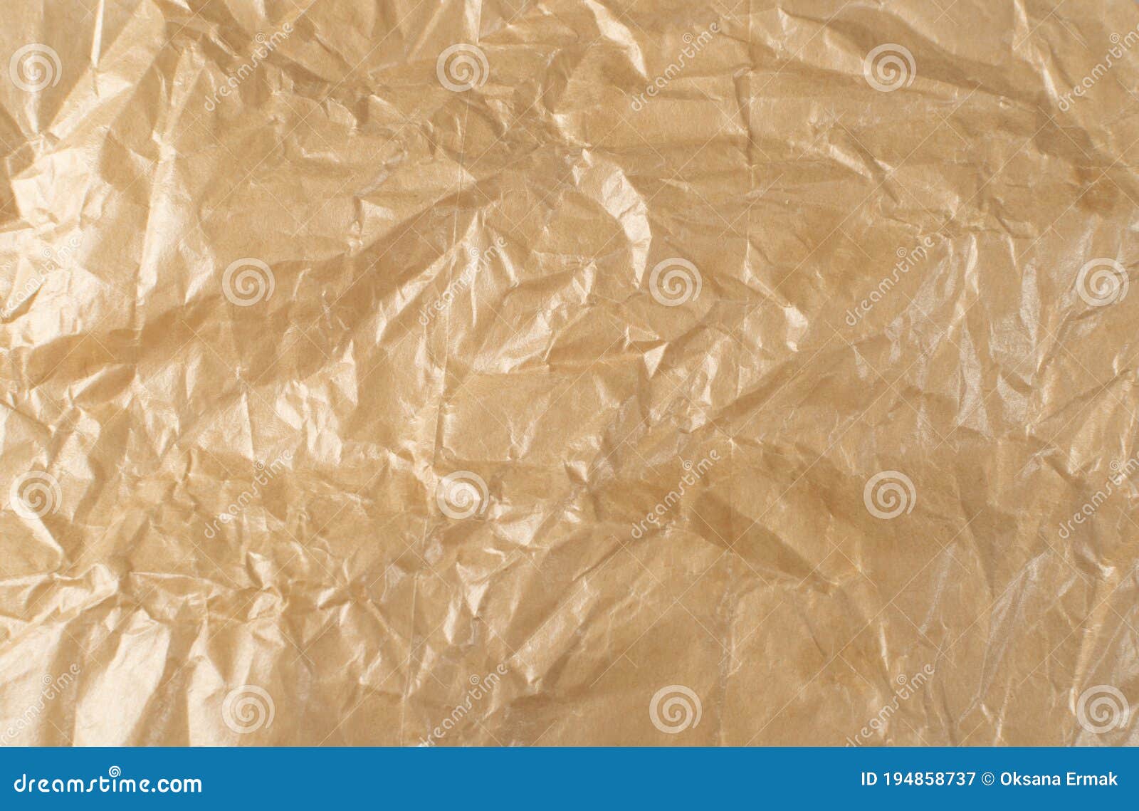 Sheet of Brown Thin Crumpled Craft Paper Background Stock Image - Image ...
