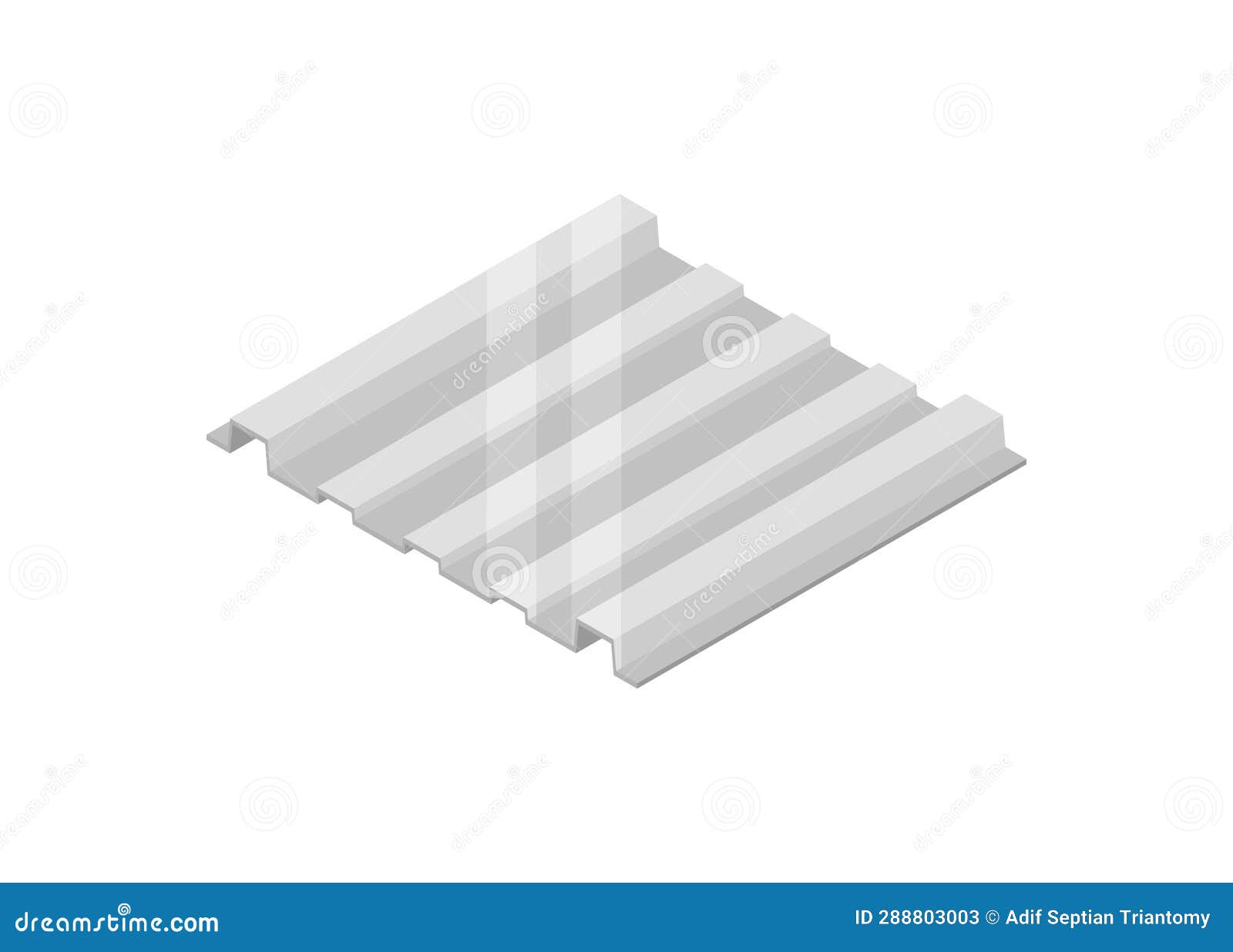Sheet of Corrugated Tin in Isometric View. Simple Flat Illustration ...
