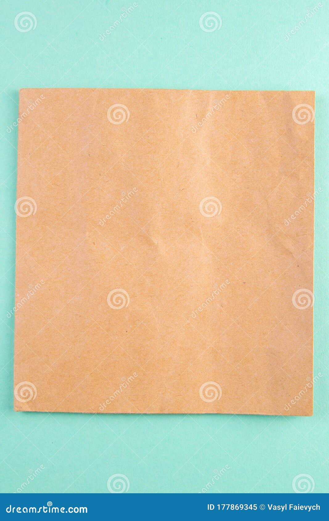 A Sheet of Craft Paper on a Mint Background Stock Image - Image of ...