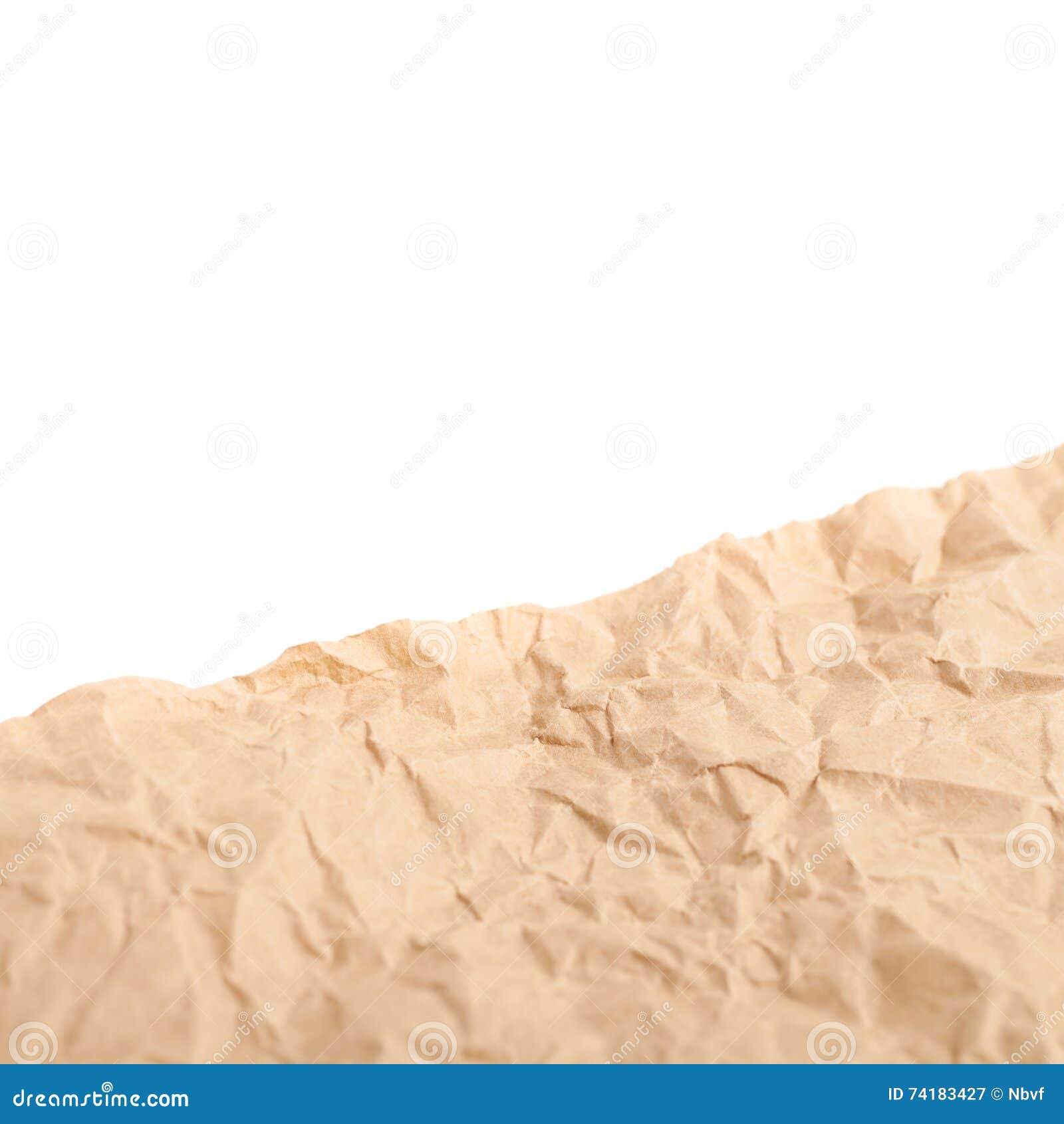 Sheet of crumbled paper stock image. Image of bent, brown - 74183427