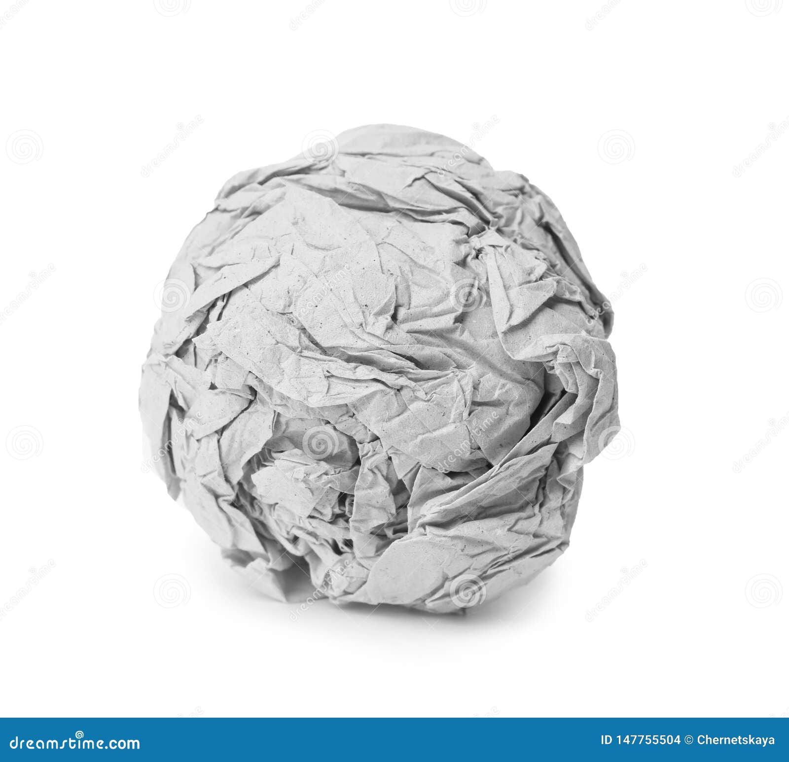 Sheet of Crumpled Paper Isolated Stock Photo - Image of concept, page ...