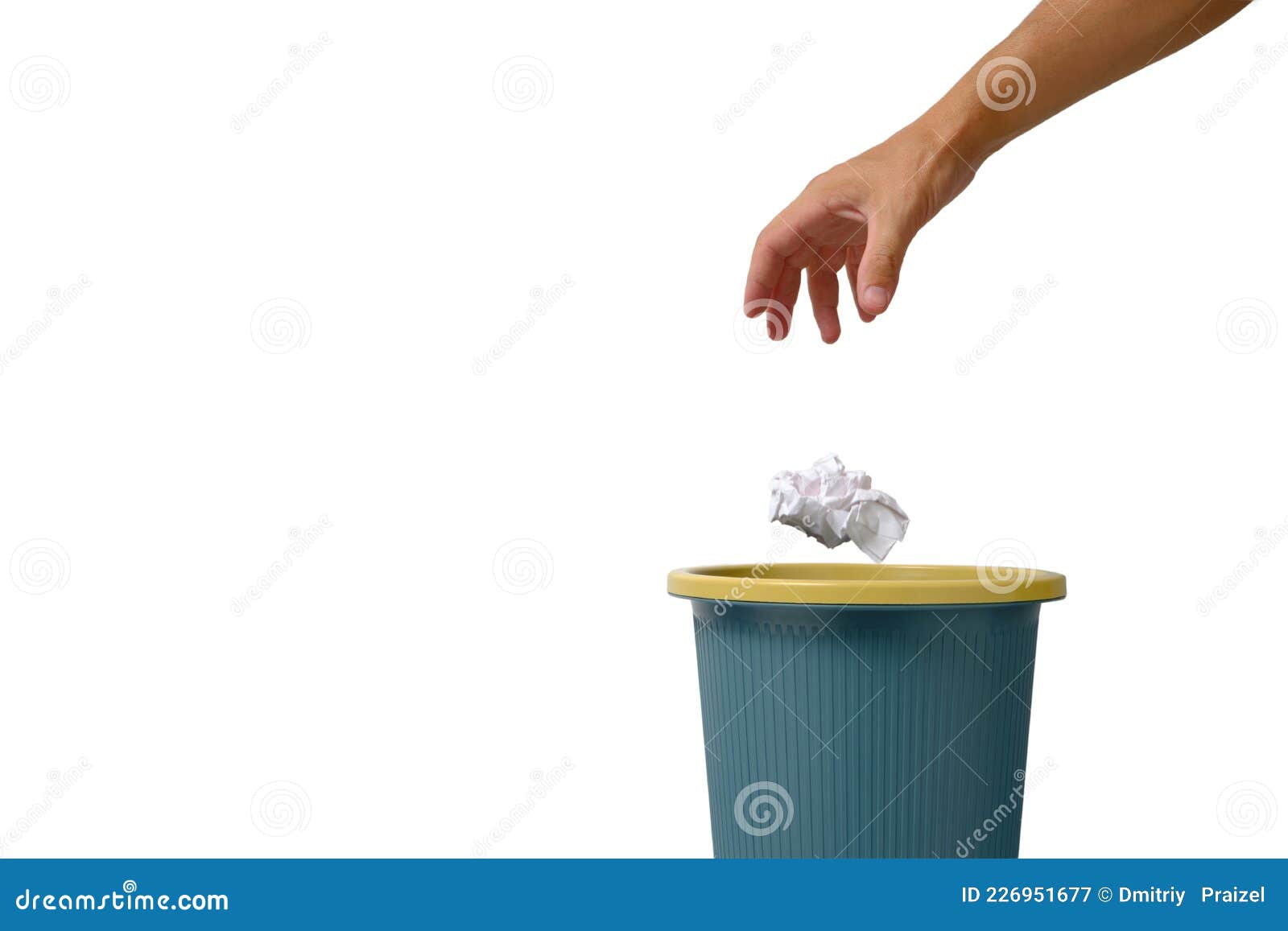 Sheet Crumpled White Paper is Thrown into Trash Stock Image - Image of ...