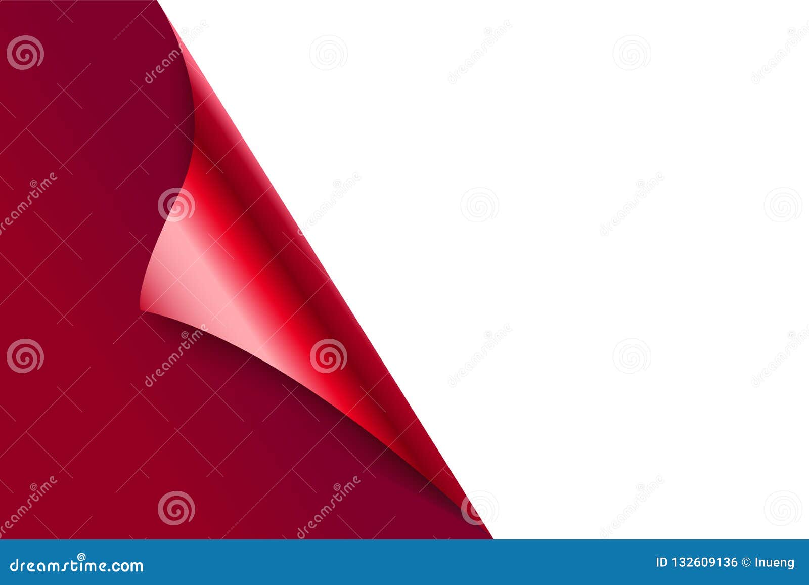 Sheet of Curled Red Paper Background. Stock Vector - Illustration of ...
