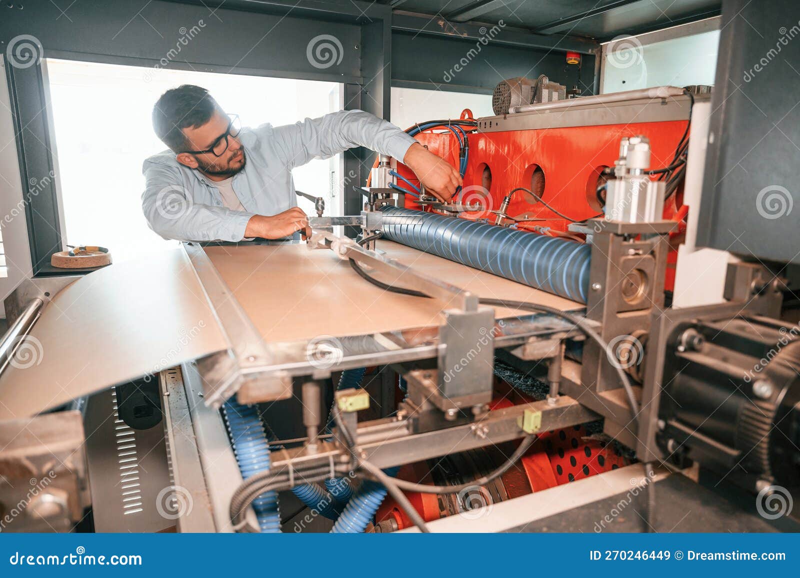 Sheet Cutting Machine. Operating Device Stock Image - Image of business ...
