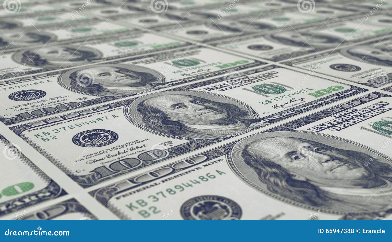 Sheet of 100 dollar notes stock photo. Image of pantone - 65947388