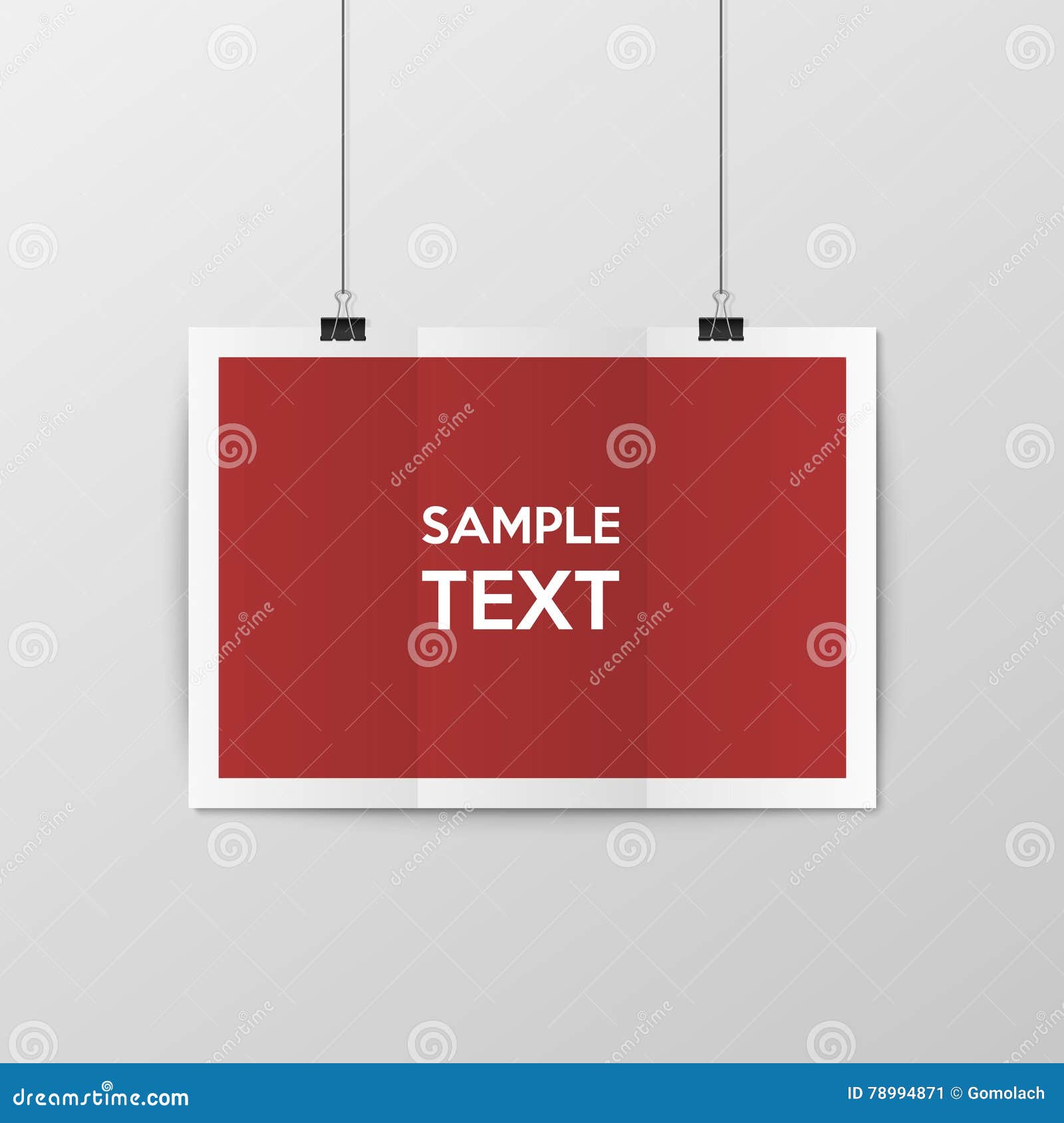 Sheet of Folded Paper Hangs on the Clamps. Stock Vector - Illustration ...