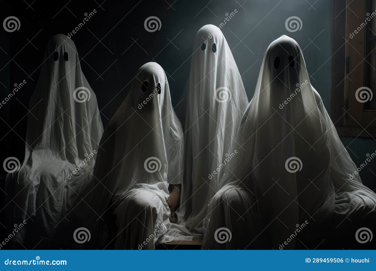 Sheet Ghosts. Halloween Concept. Stock Illustration - Illustration of ...