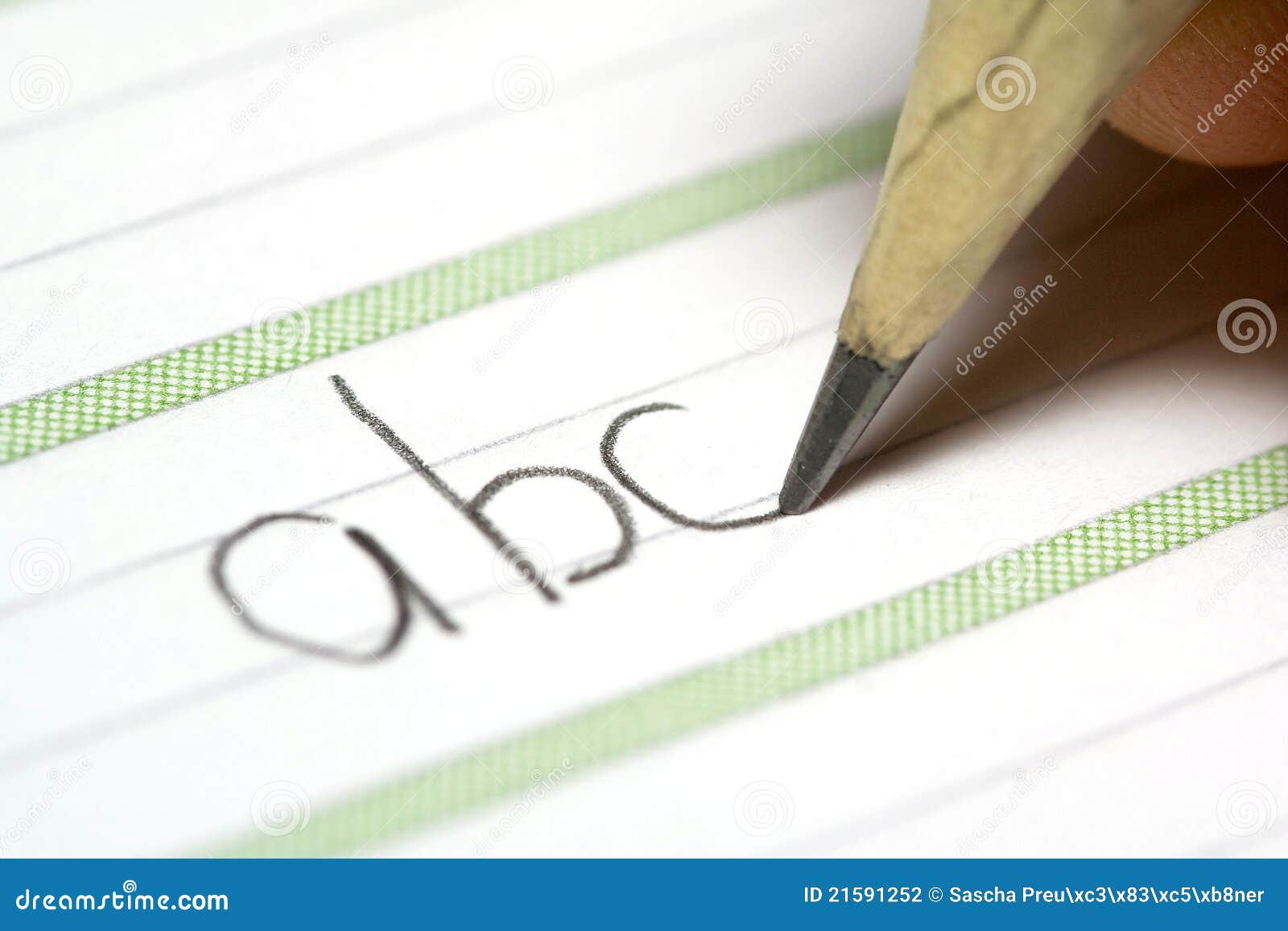 Sheet with Hand Writing Abc Stock Photo - Image of school, green: 21591252
