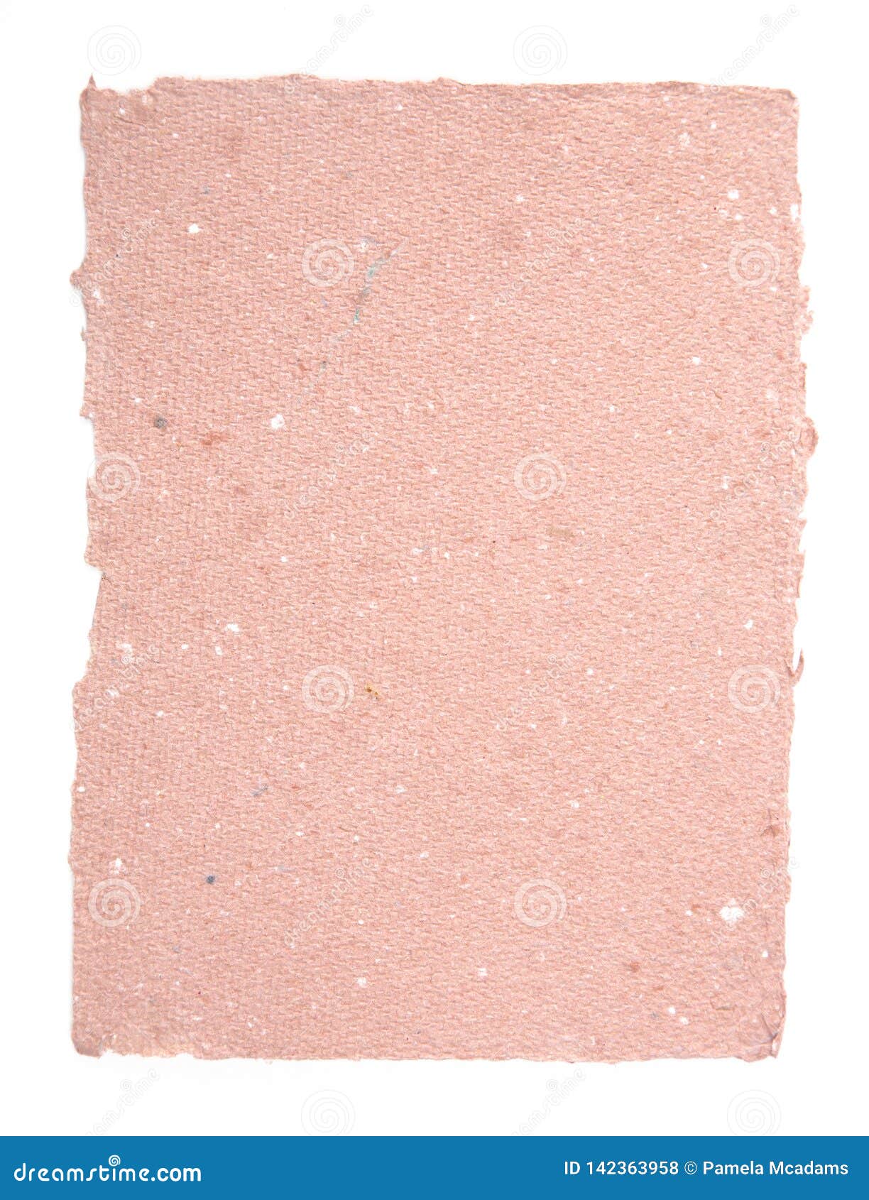 A Sheet of Handmade Paper Isolated on a White Background Stock Photo ...