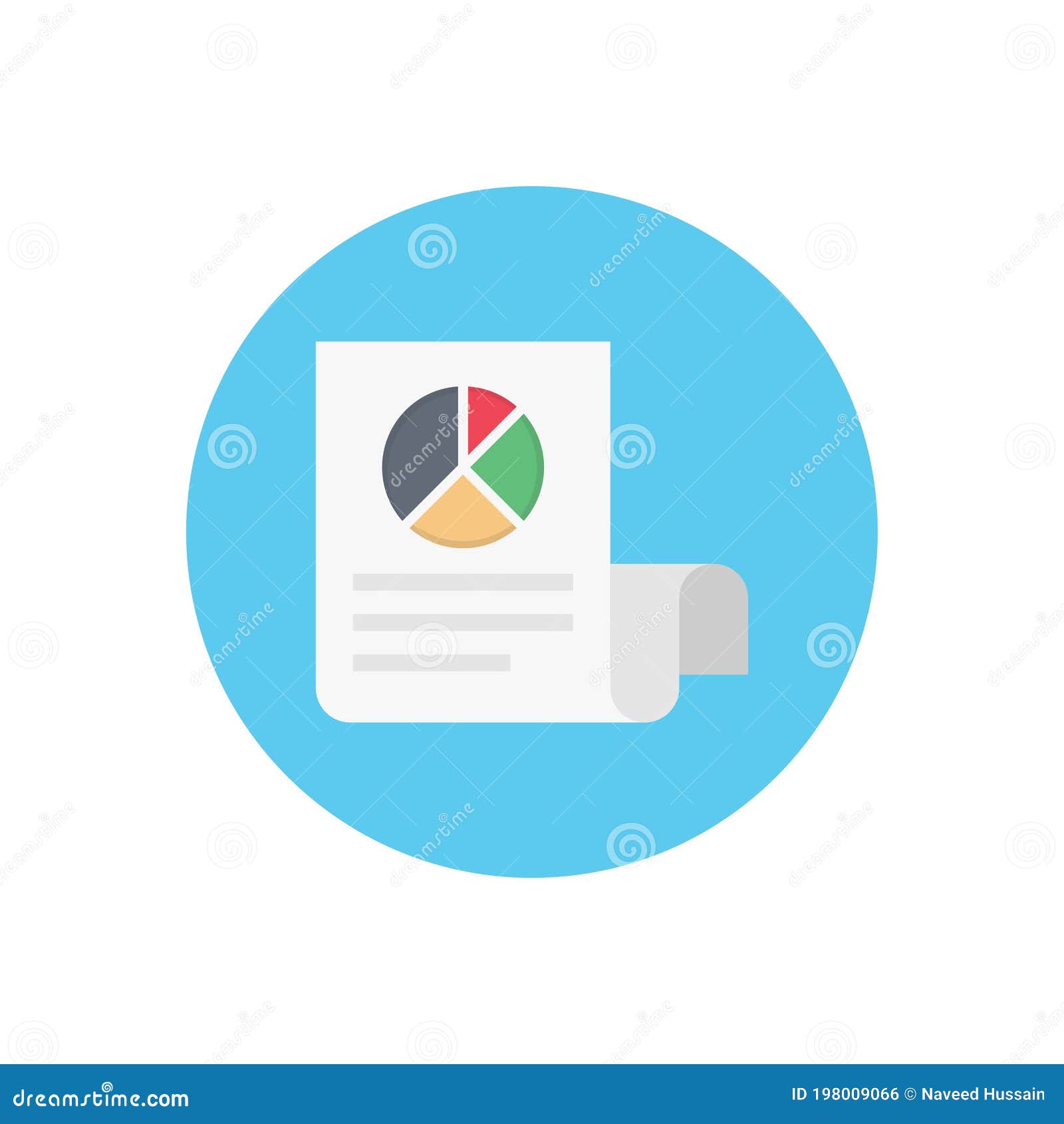 Sheet Vector Flat Colour Icon Stock Vector - Illustration of chart ...