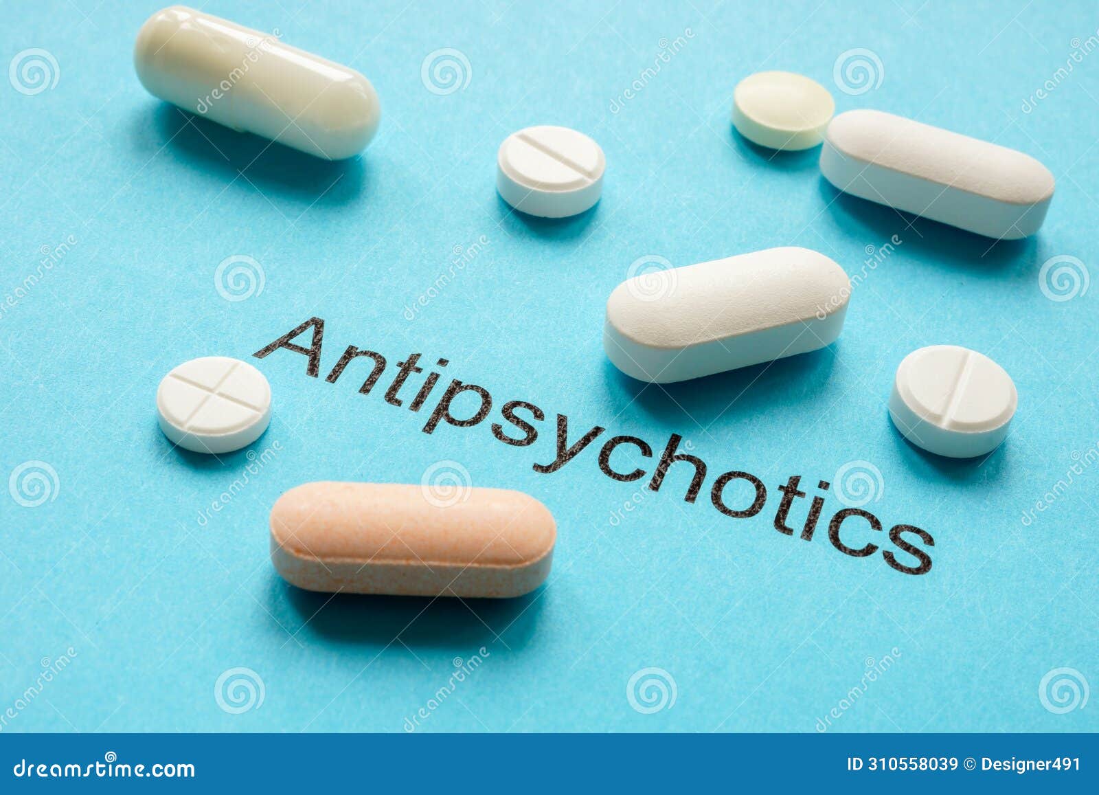 Sheet with Inscription Antipsychotics and Tablets. Stock Image - Image ...