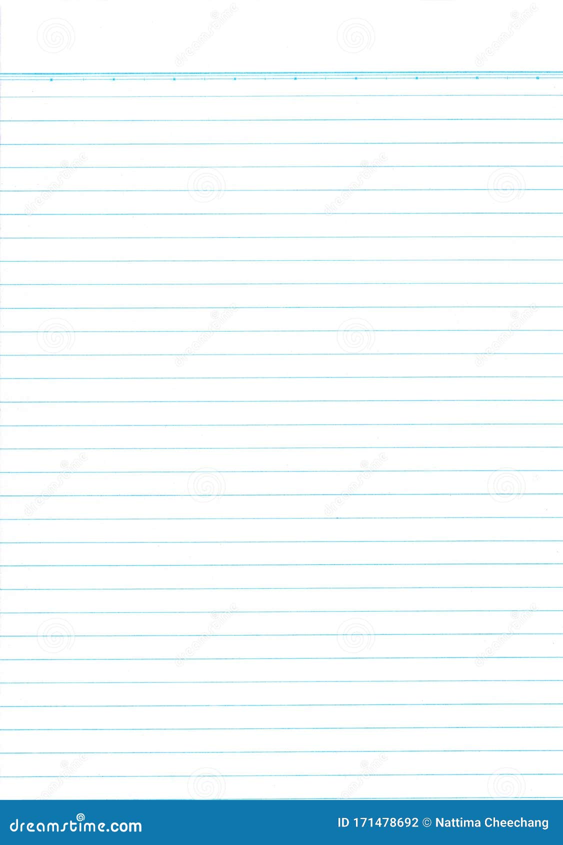 Sheet of Looseleaf Paper,detailed Lined Paper Texture, Isolated, School ...