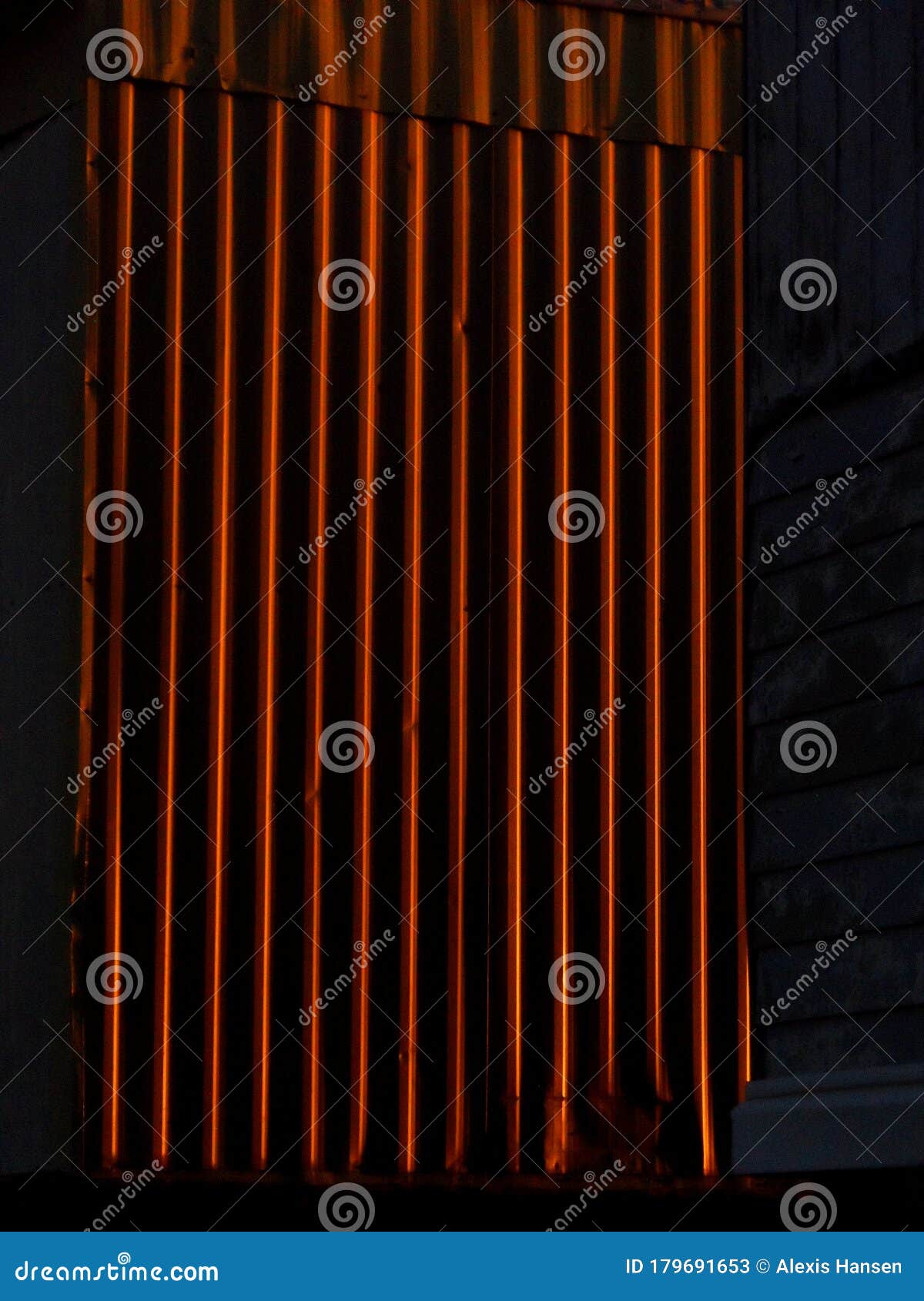 Sheet Metal Grooves Sunset Highlight Stock Image - Image of light, gold ...