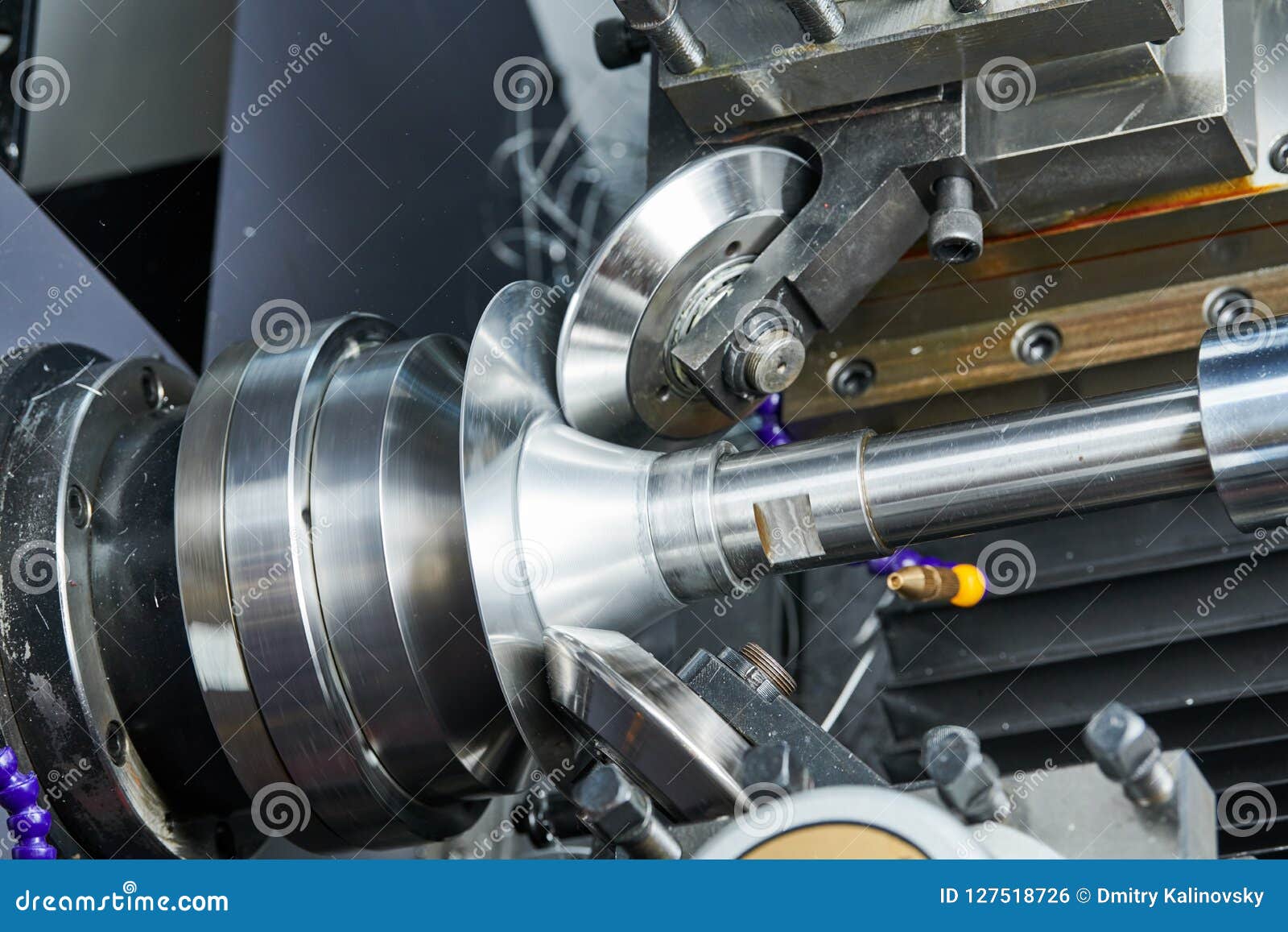 Sheet Metal Forming Processes. Spinning Blank on Cnc Lathe Machine ...