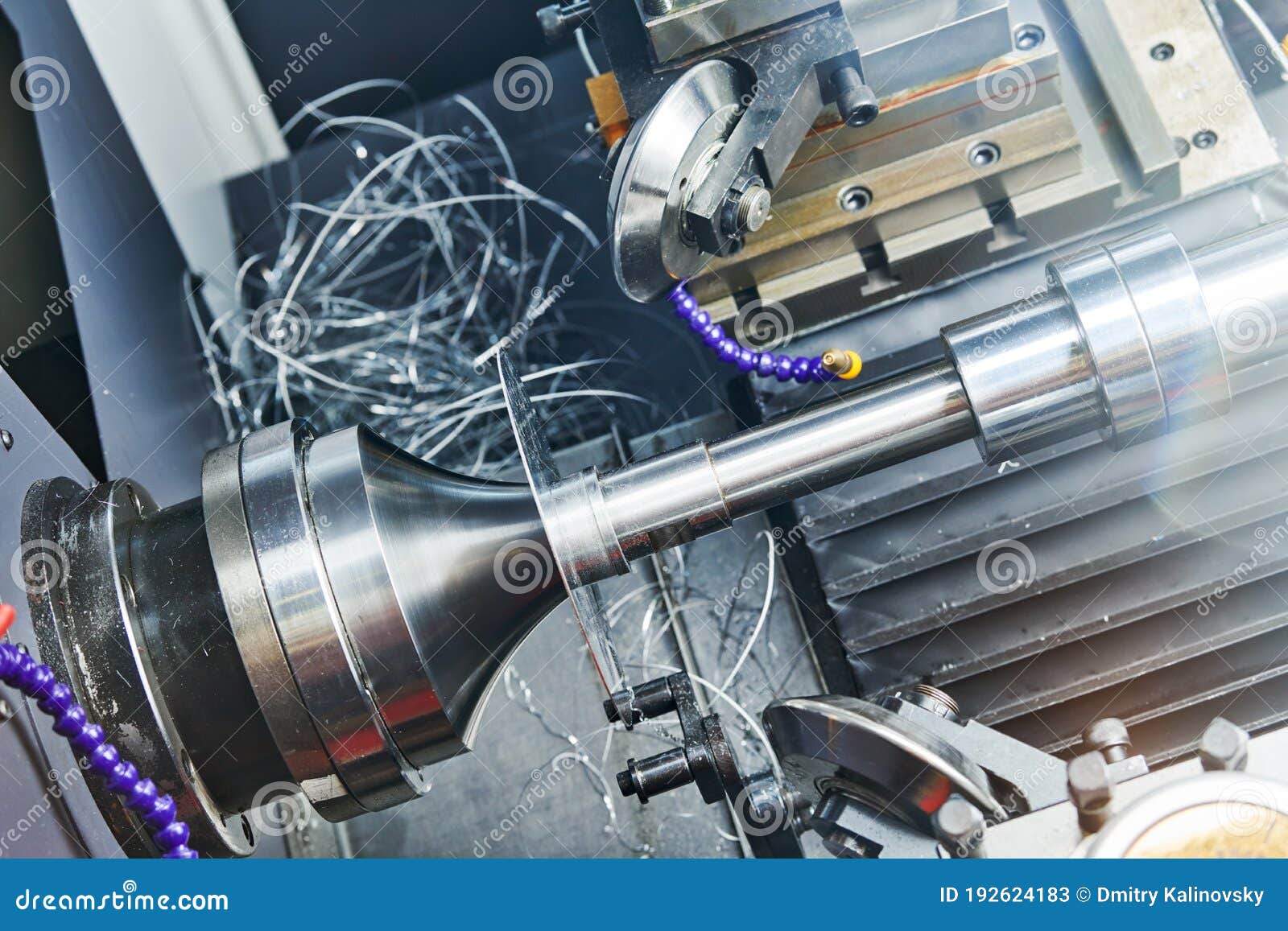 Sheet Metal Forming Processes. Spinning Blank on Cnc Lathe Machine ...