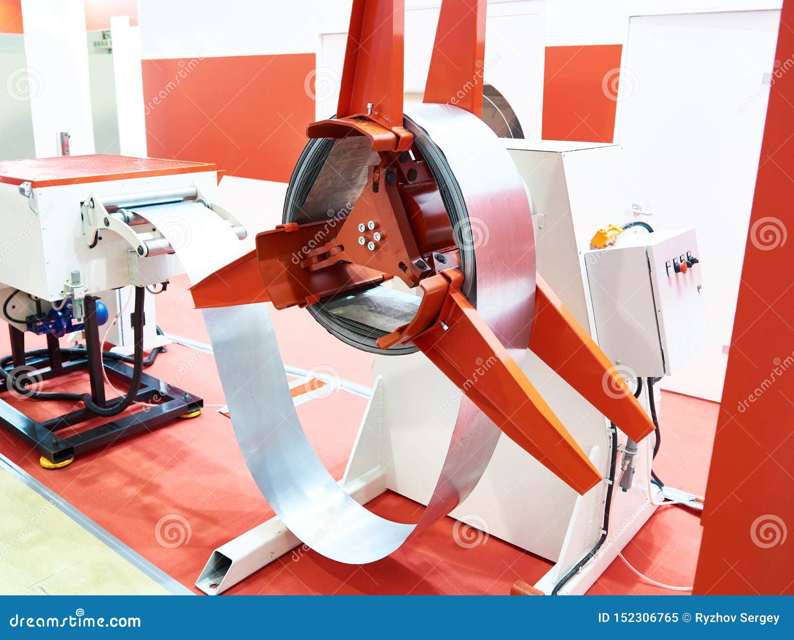 Sheet Metal Roll on Industrial Machine Stock Image - Image of ...