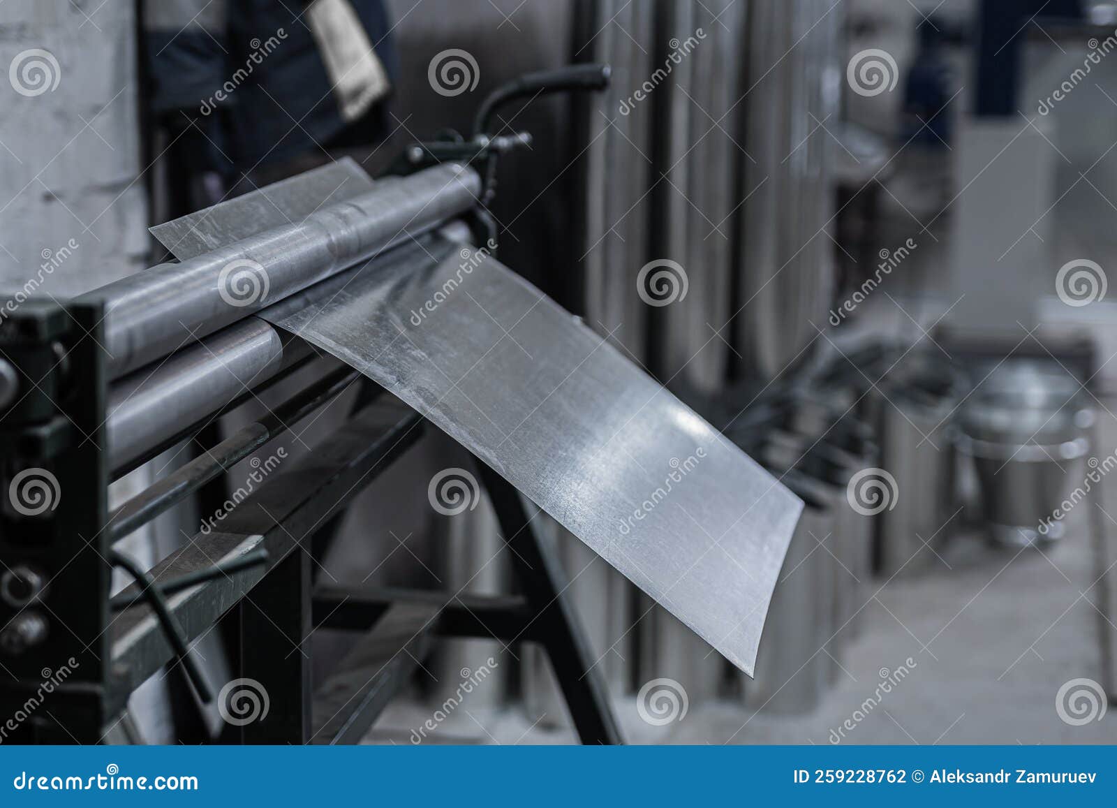 Sheet Metal Roller. Cold Rolled Steel Sheet on Plate Rolling Machine in ...