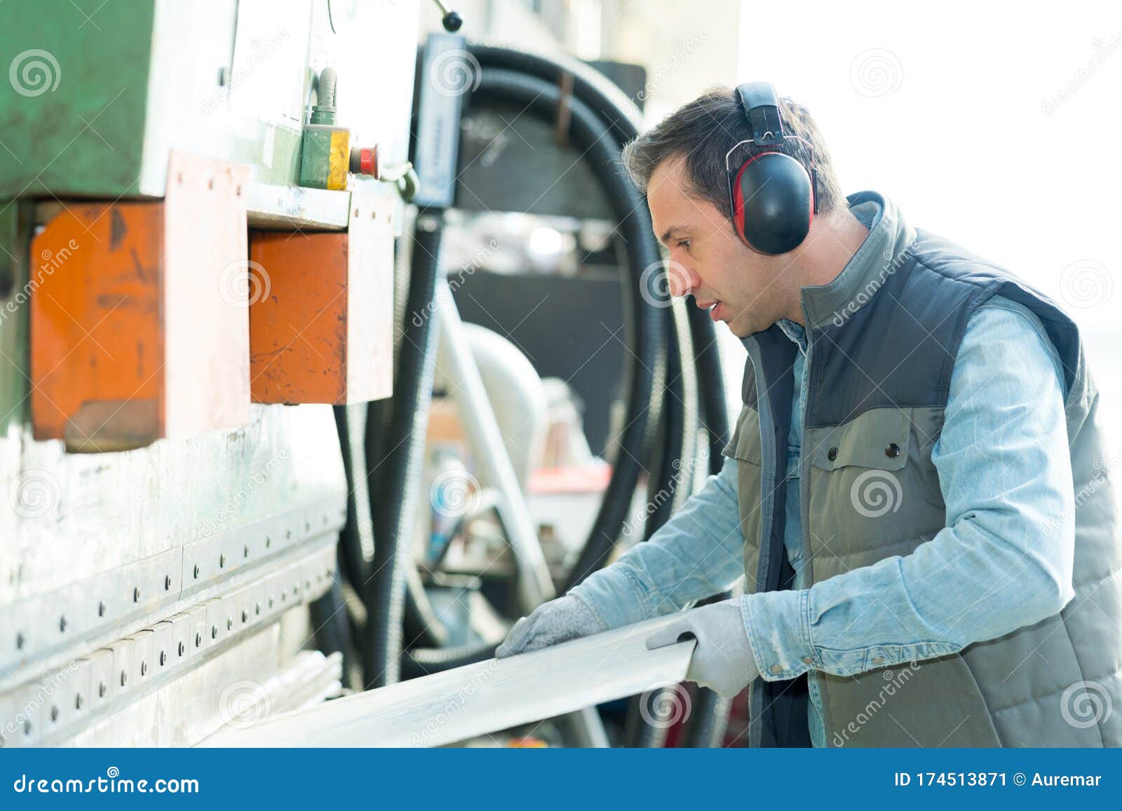 Sheet Metal Worker in Profile Stock Image - Image of machinery ...