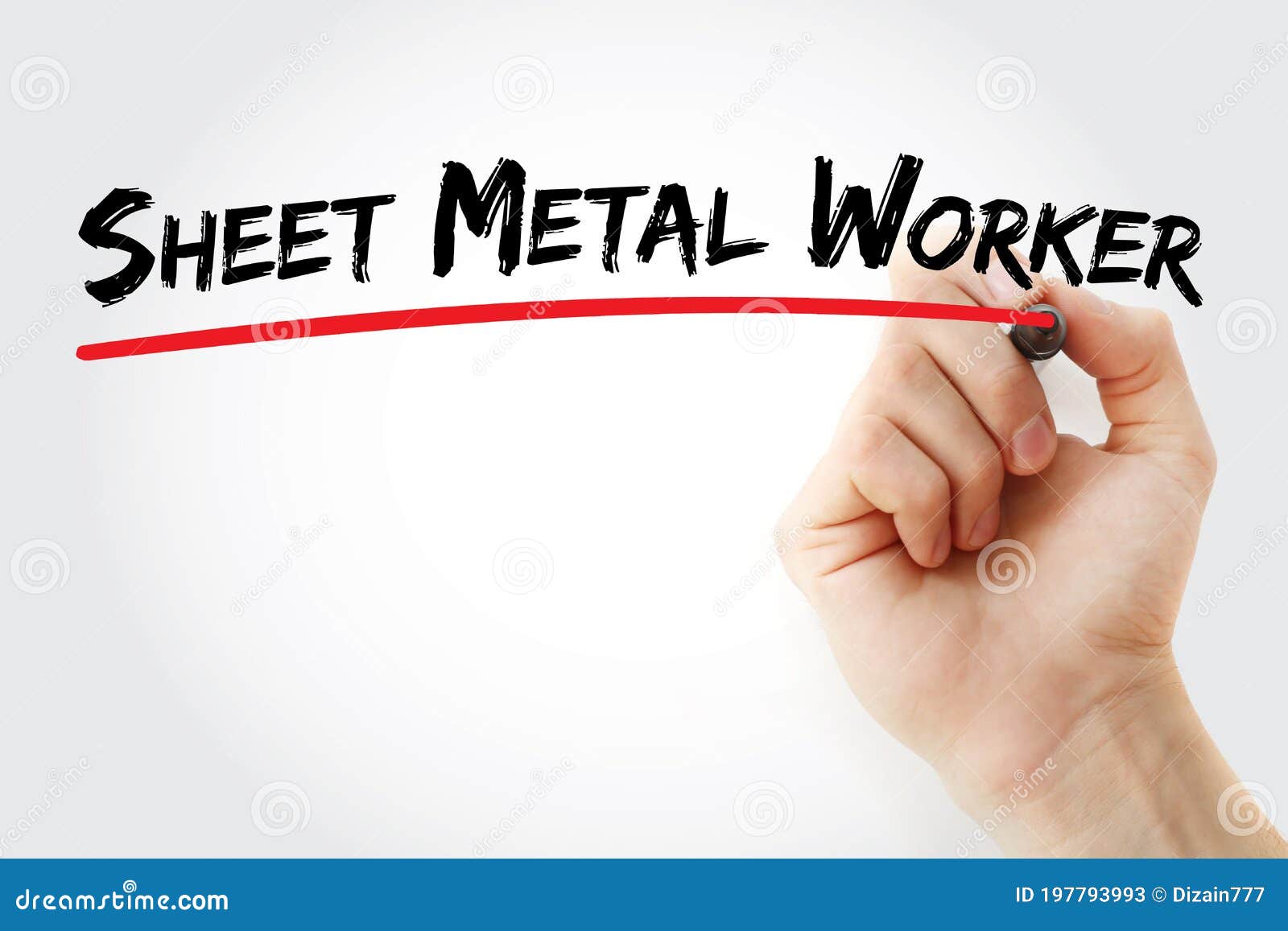 Sheet Metal Worker Text with Marker Stock Illustration - Illustration ...
