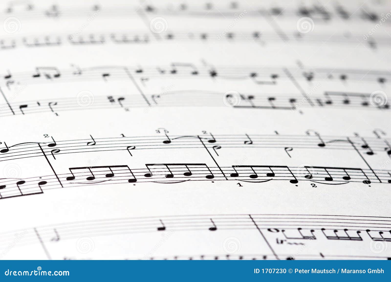 Sheet of music stock photo. Image of entertainment, isolated - 1707230