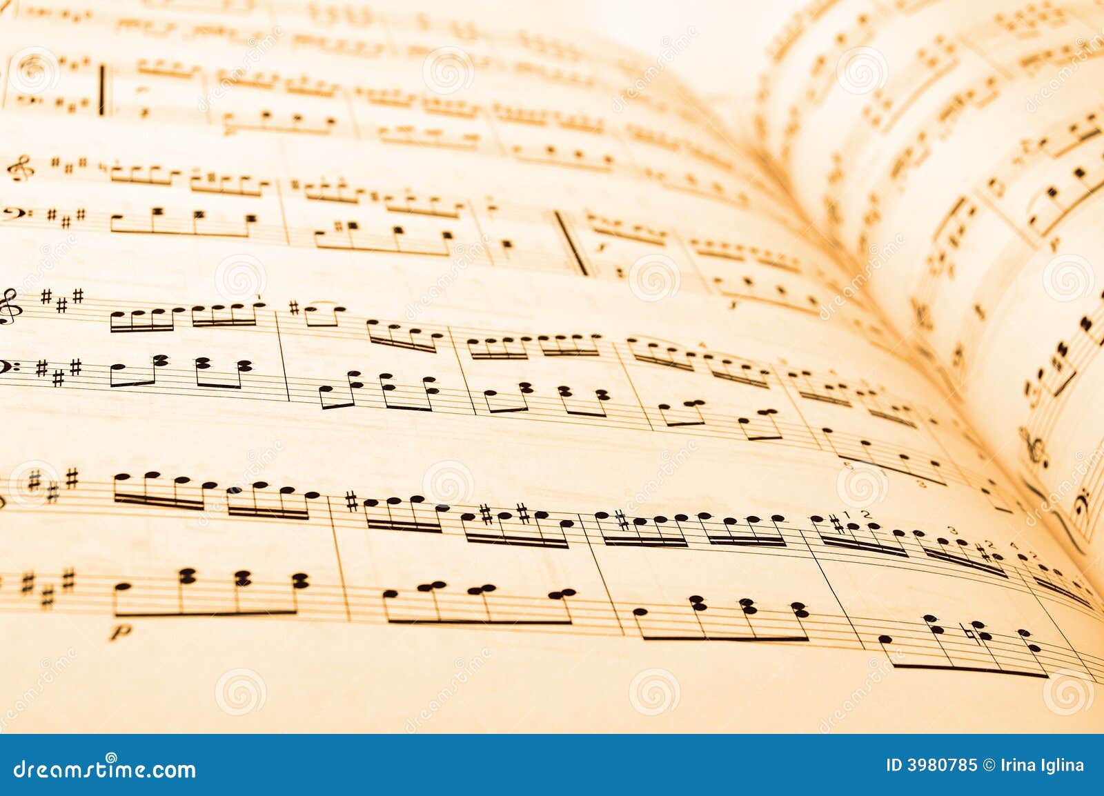 Sheet music stock image. Image of close, bass, arrangement - 3980785